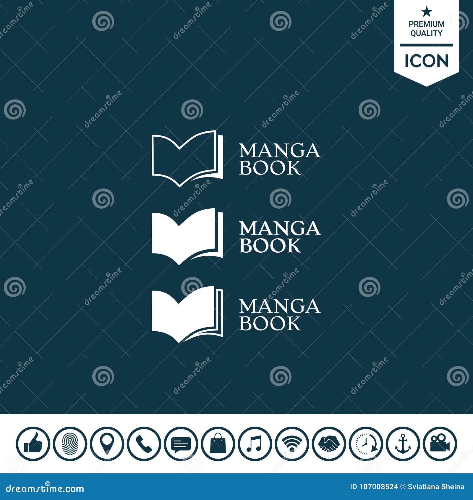 Set of Elegant Logo with Book Symbol Stock Vector - Illustration of ...