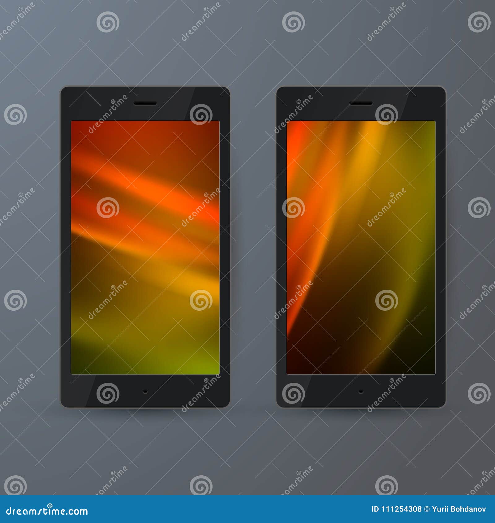 Set of 2 Elegant Mobile Phone Interface Wallpaper Design1 Stock Vector ...