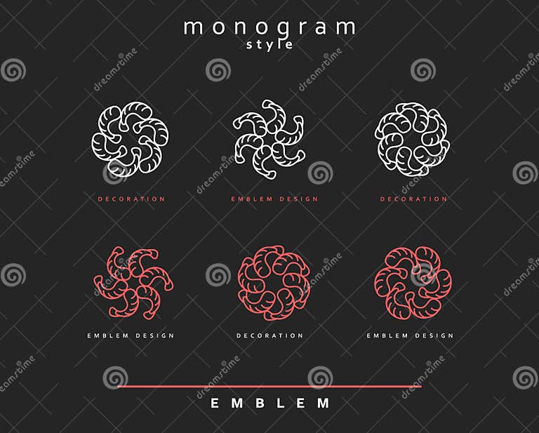 Set of Elegant Monogram Design. Monogram Design Element Stock Vector ...