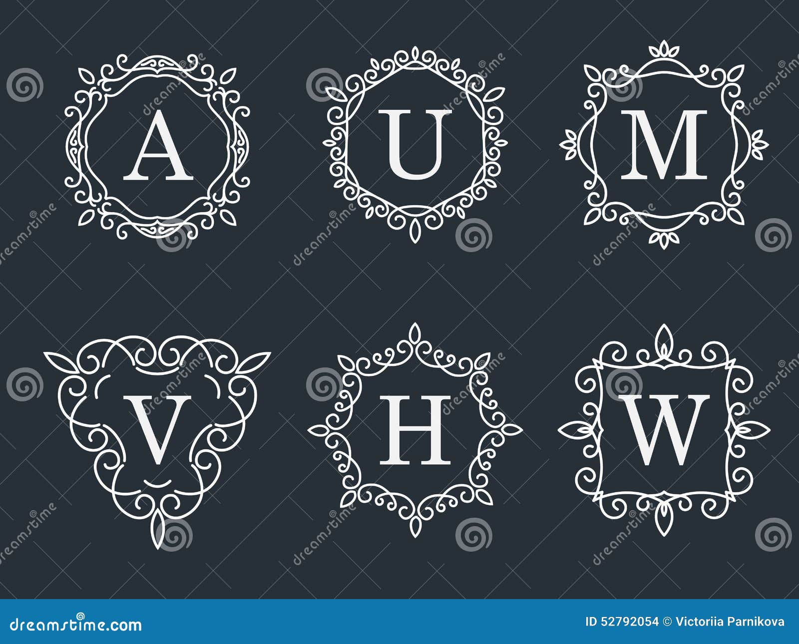 Set of Elegant Monogram Design. Stock Vector - Illustration of logo ...