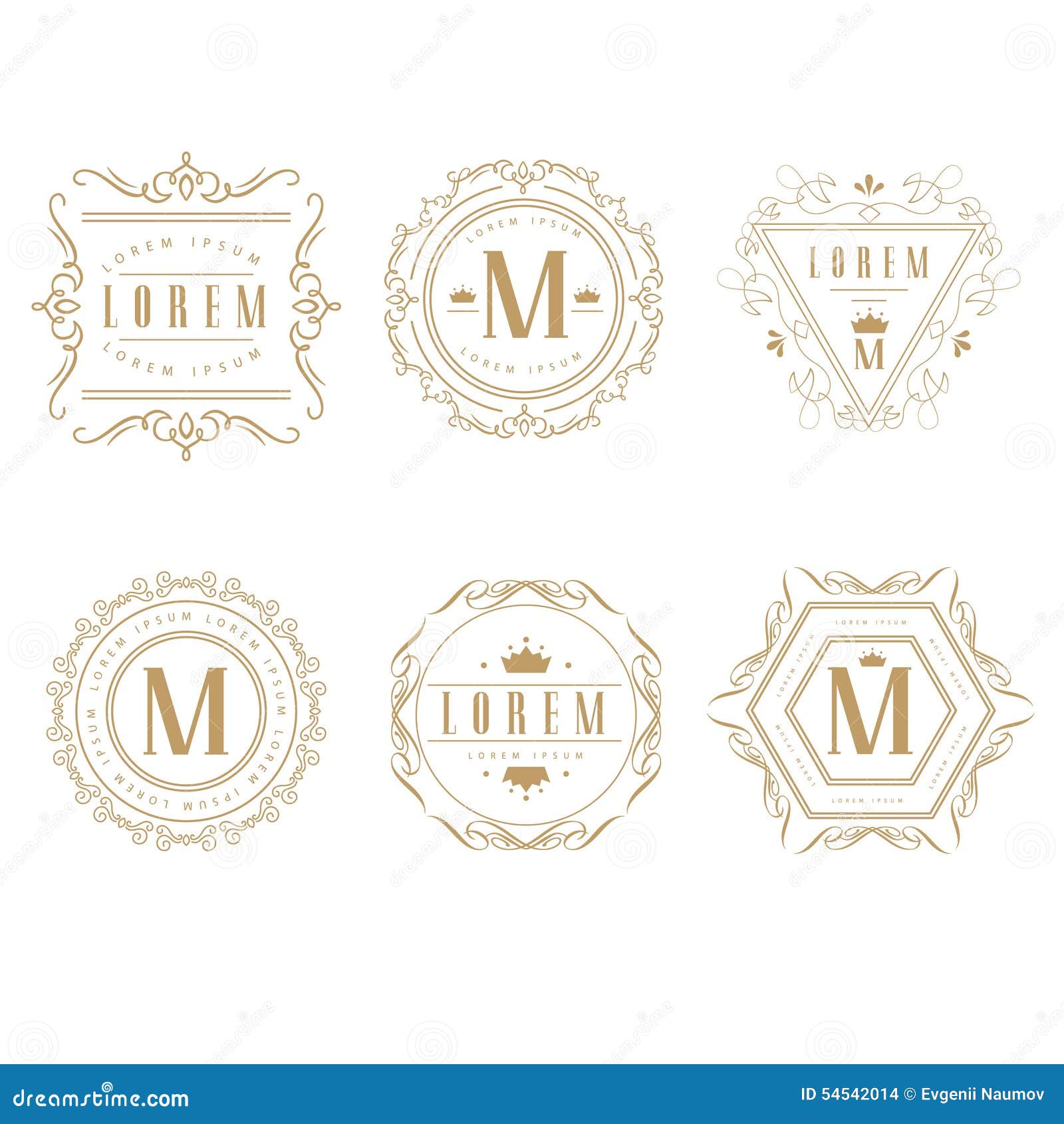 Set of Elegant Monogram Design Stock Vector - Illustration of label ...