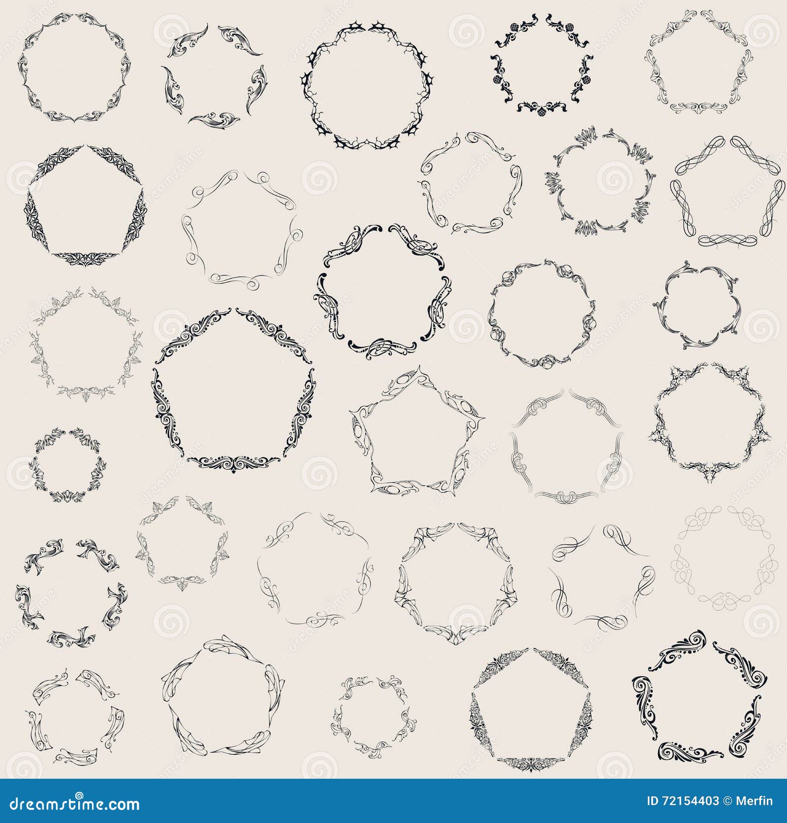 Set of Elegant Monogram Design. Vector Illustration. Stock Vector ...