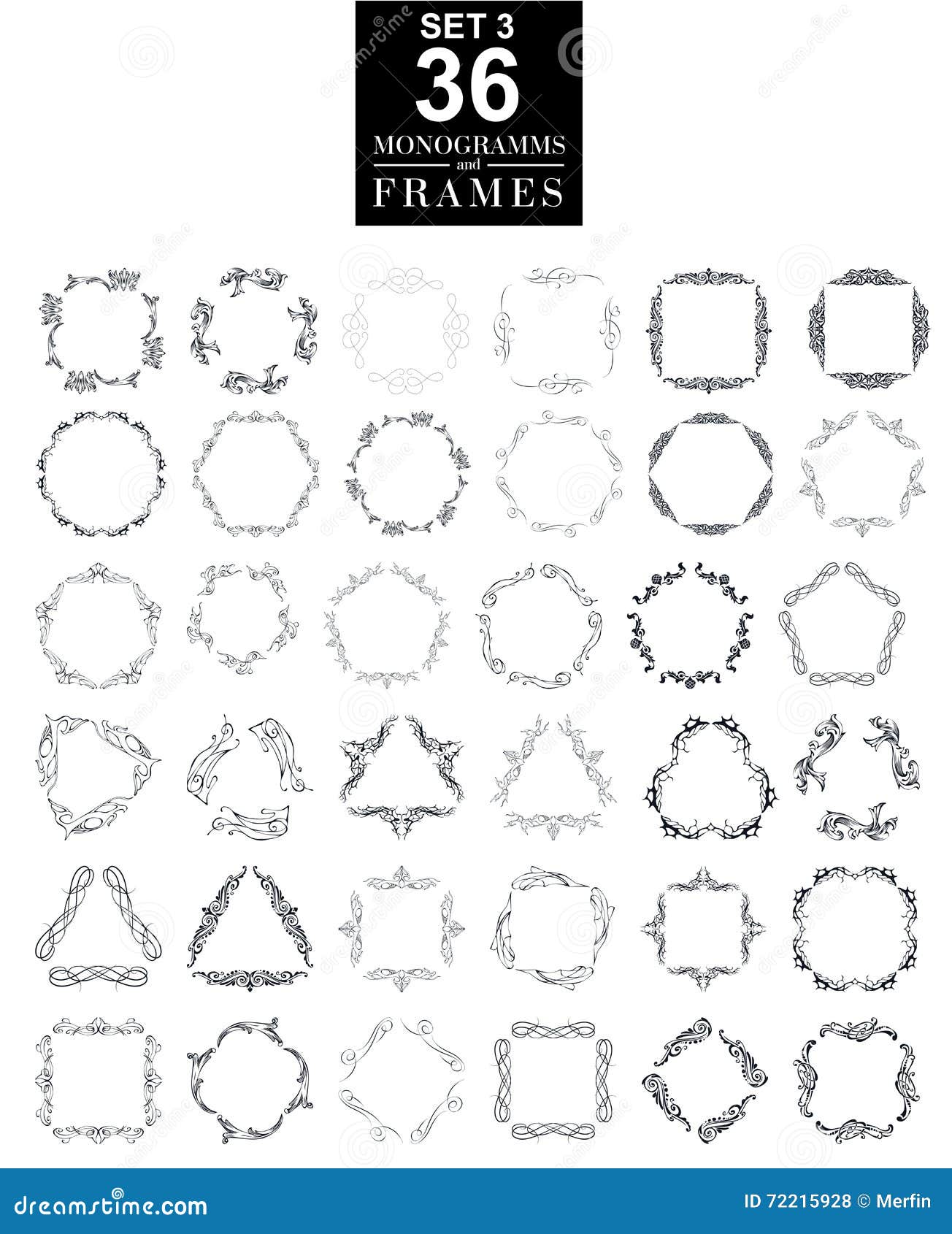 Set of Elegant Monogram Design. Vector Illustration. Stock Vector ...