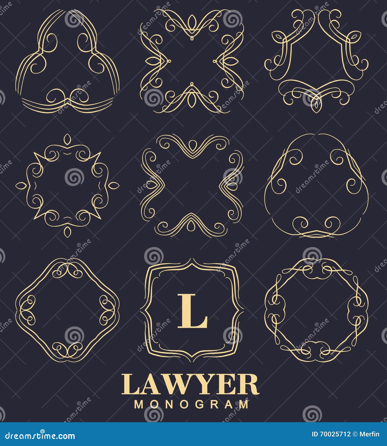 Set of Elegant Monogram Design. Vector Illustration. Stock Vector ...