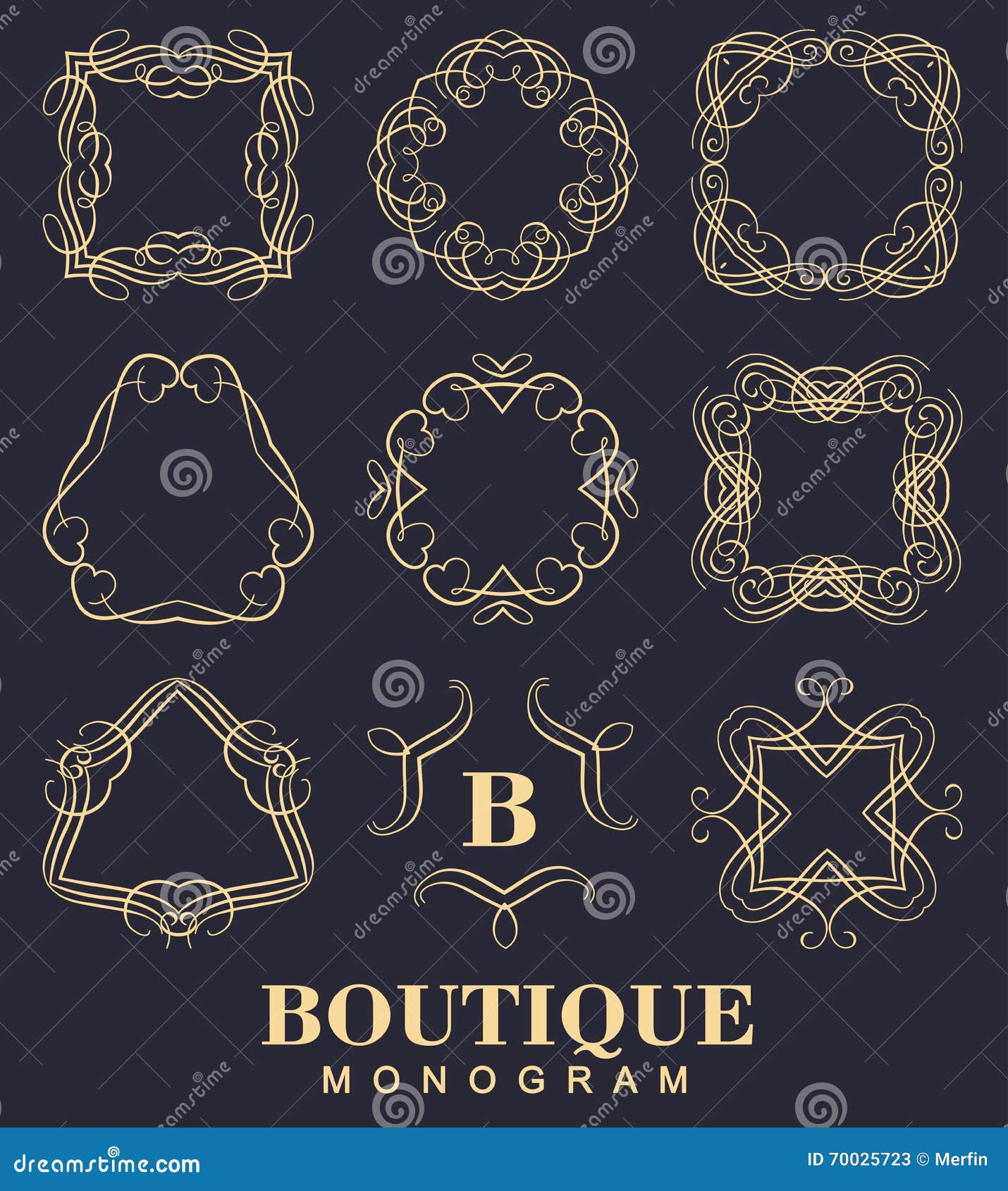 Set of Elegant Monogram Design. Vector Illustration. Stock Vector ...