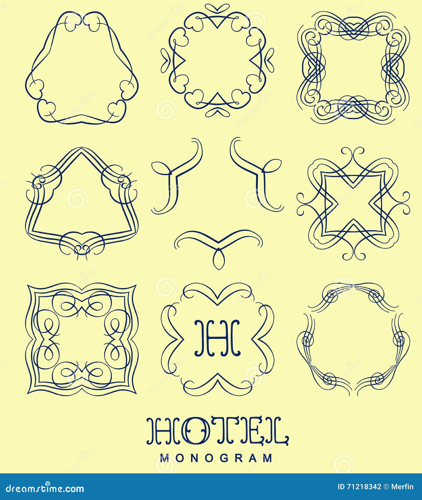 Set of Elegant Monogram Design. Vector Illustration. Stock Vector ...