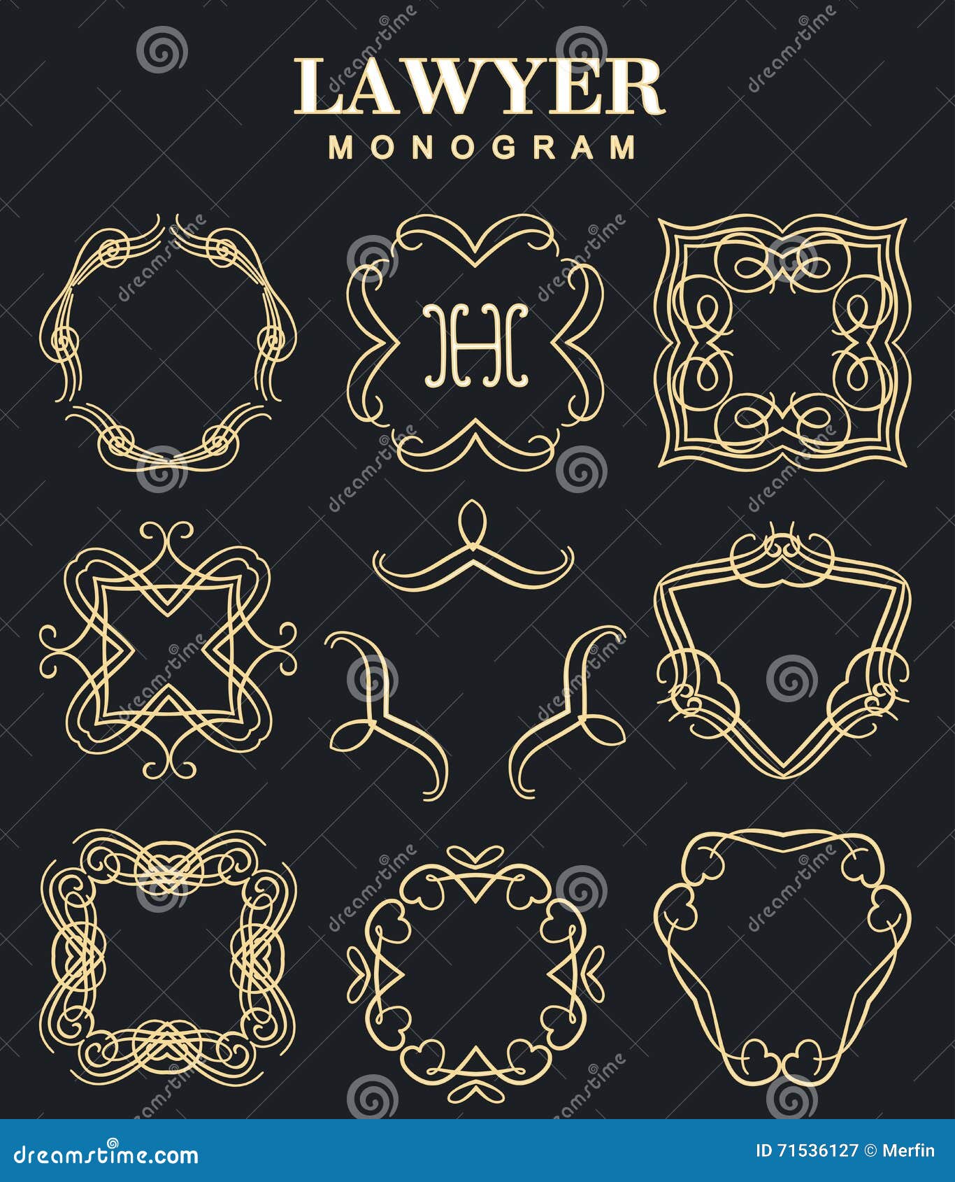 Set of Elegant Monogram Design. Vector Illustration. Stock Vector ...