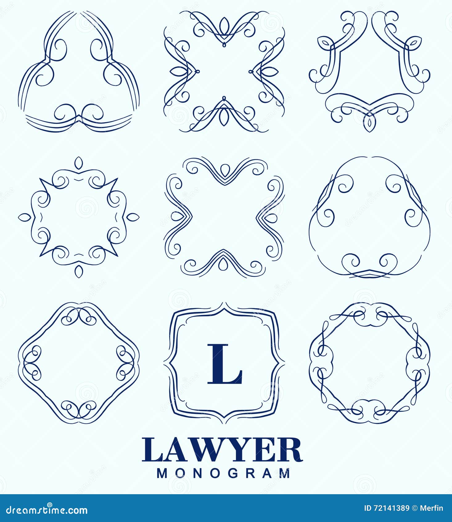 Set of Elegant Monogram Design. Vector Illustration. Stock Vector ...