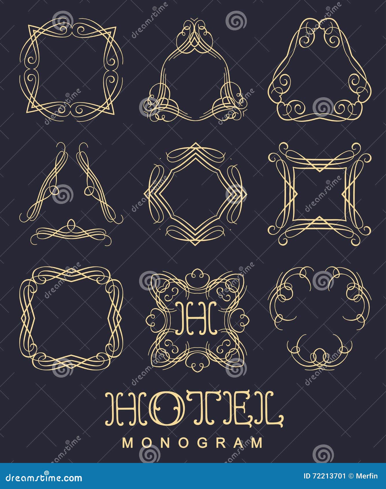 Set of Elegant Monogram Design. Vector Illustration. Stock Vector ...