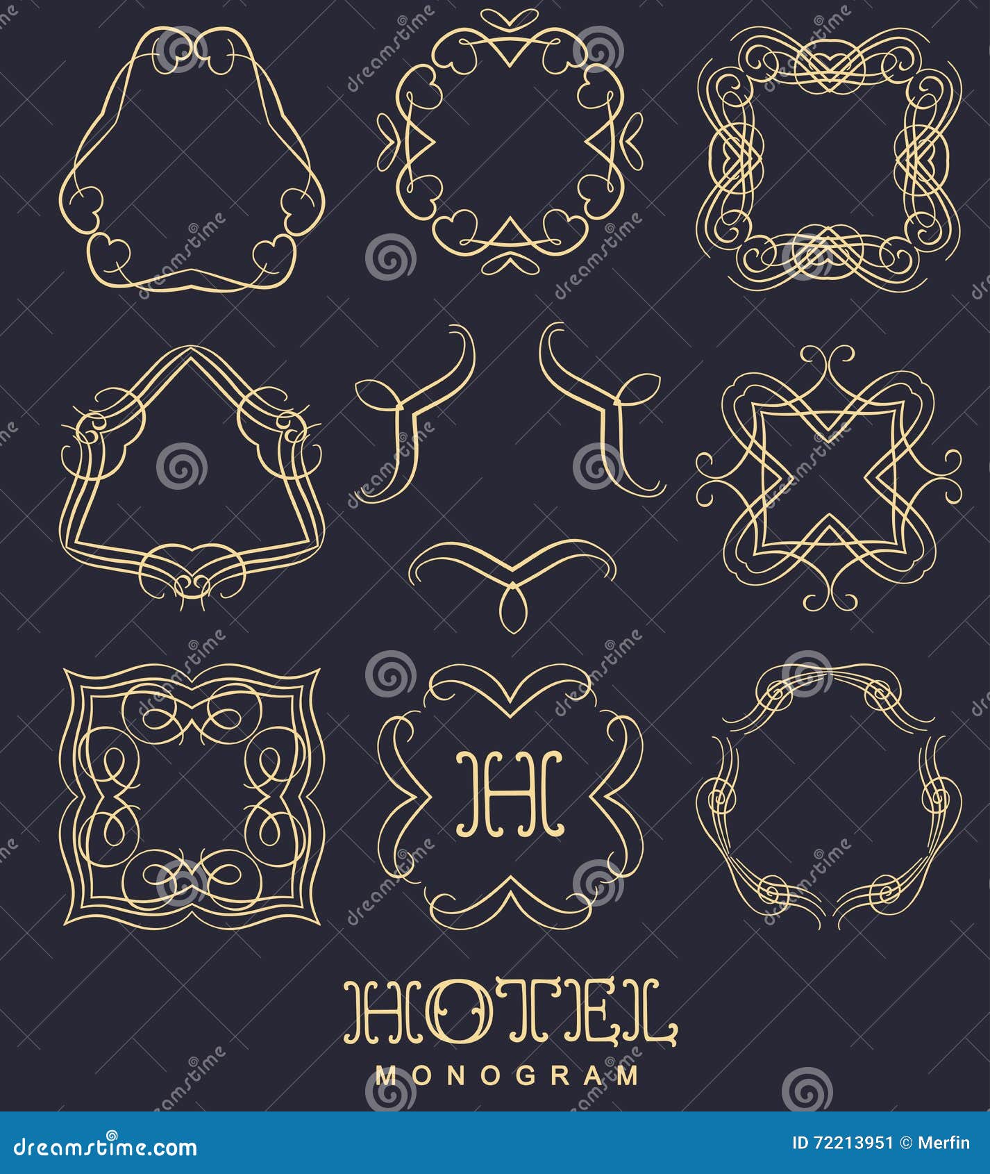 Set of Elegant Monogram Design. Vector Illustration. Stock Vector ...