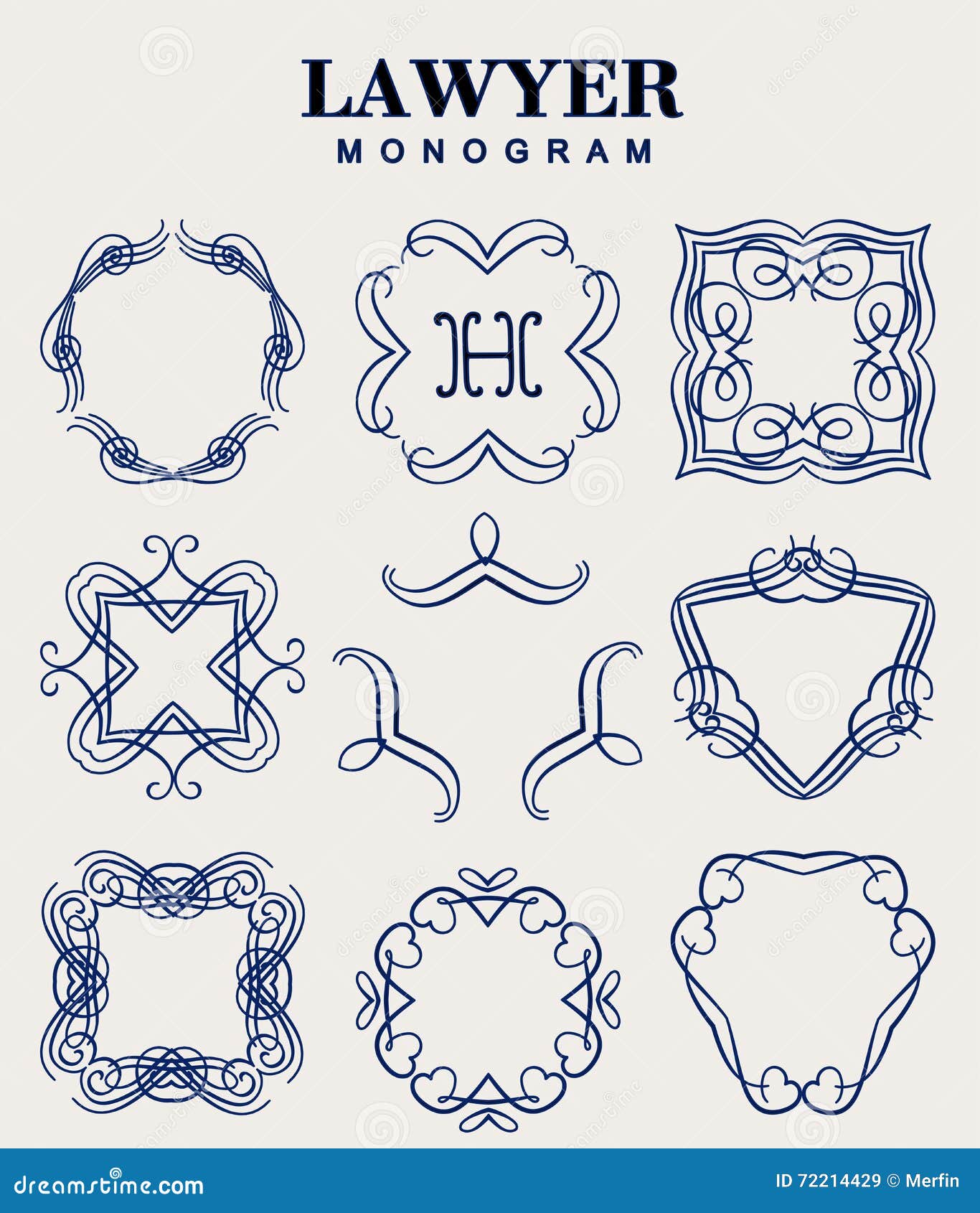 Set of Elegant Monogram Design. Vector Illustration. Stock Vector ...