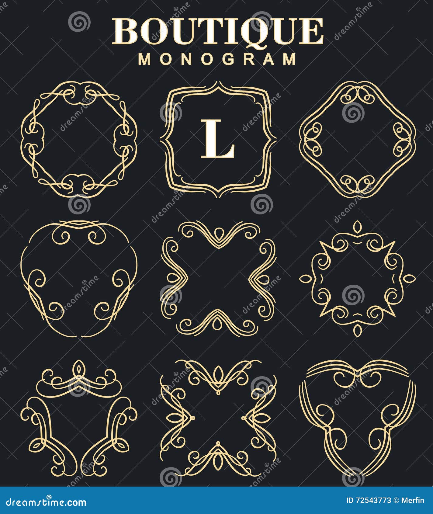 Set of Elegant Monogram Design. Vector Illustration. Stock Vector ...