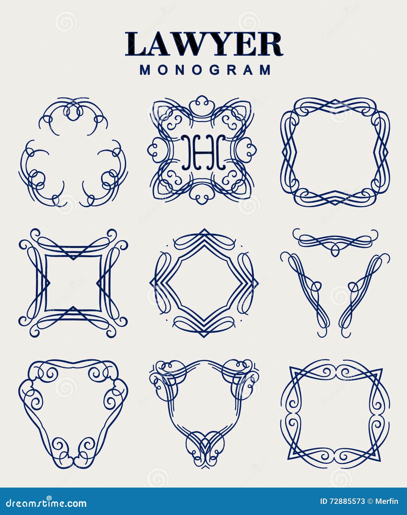 Set of Elegant Monogram Design. Vector Illustration. Stock Vector ...