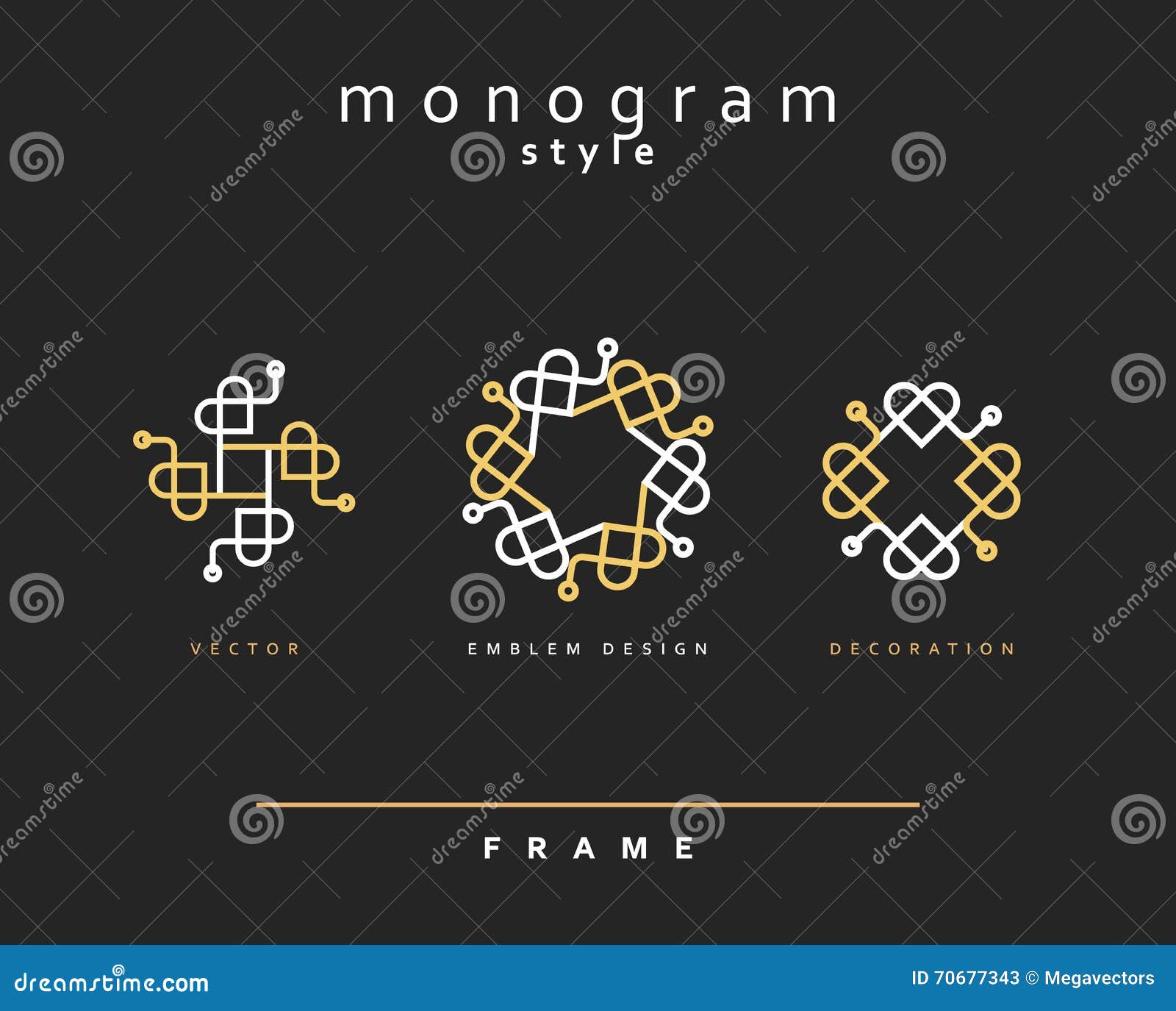 Set of Elegant Monogram. Emblem Design. Stock Vector - Illustration of ...