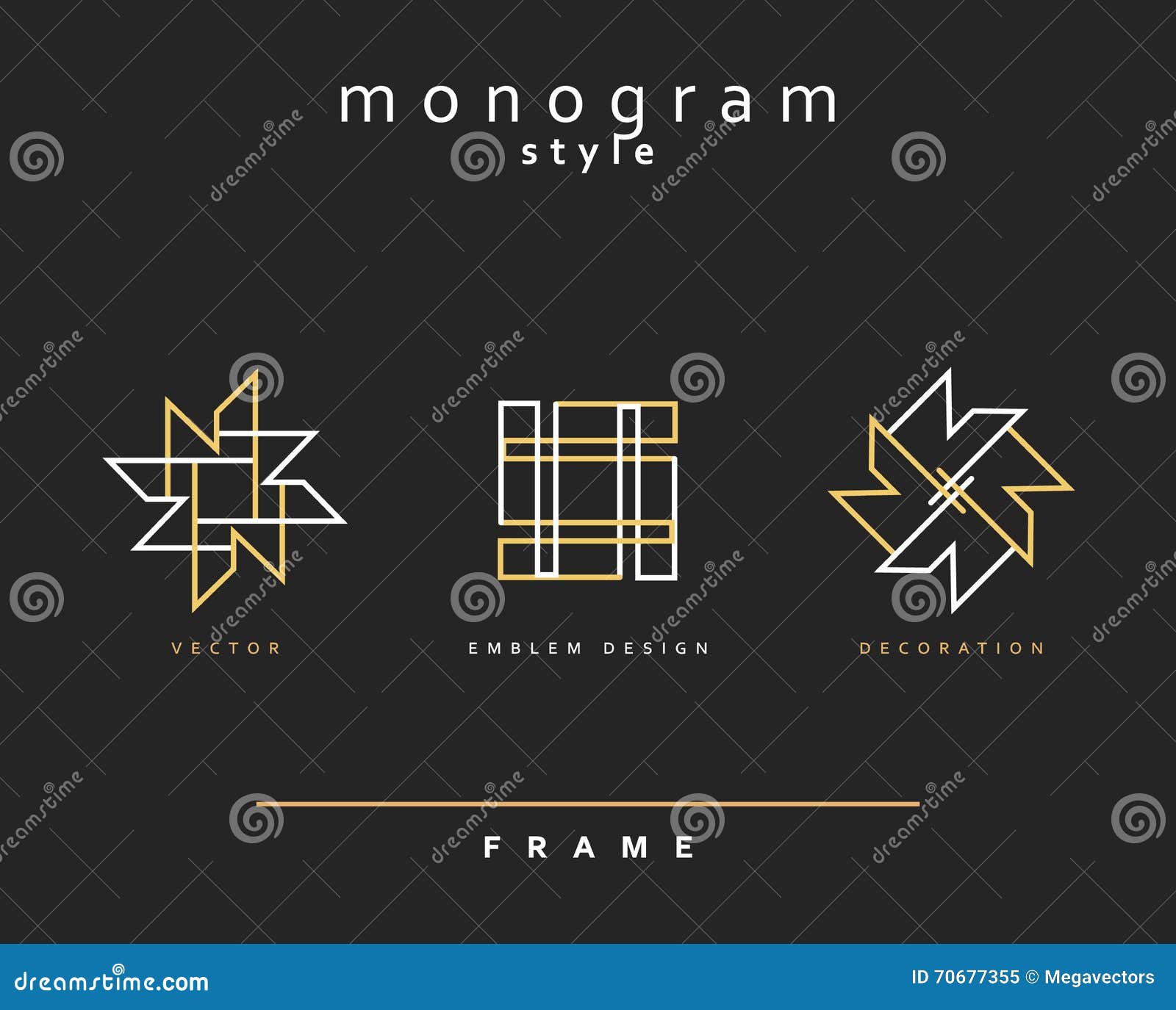 Set of Elegant Monogram. Emblem Design. Stock Vector - Illustration of ...