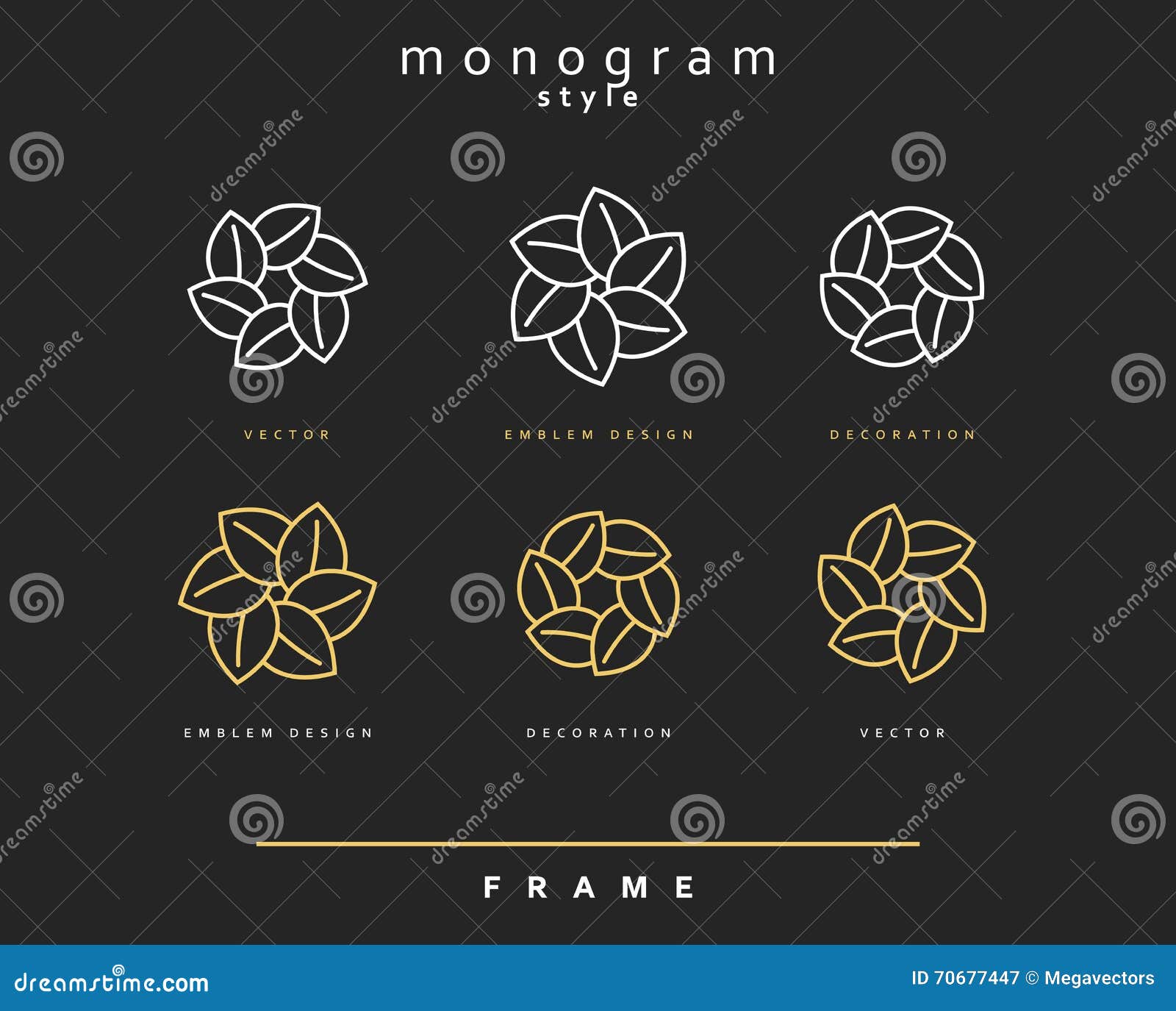 Set of Elegant Monogram. Emblem Design. Stock Vector - Illustration of ...