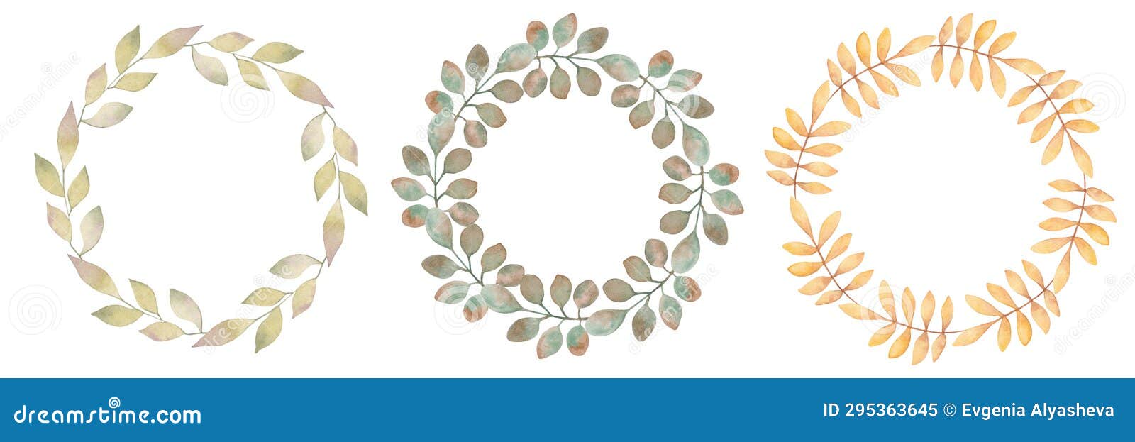 A Set of Elegant Round Frames, Garlands, Wreaths or Borders Made from ...