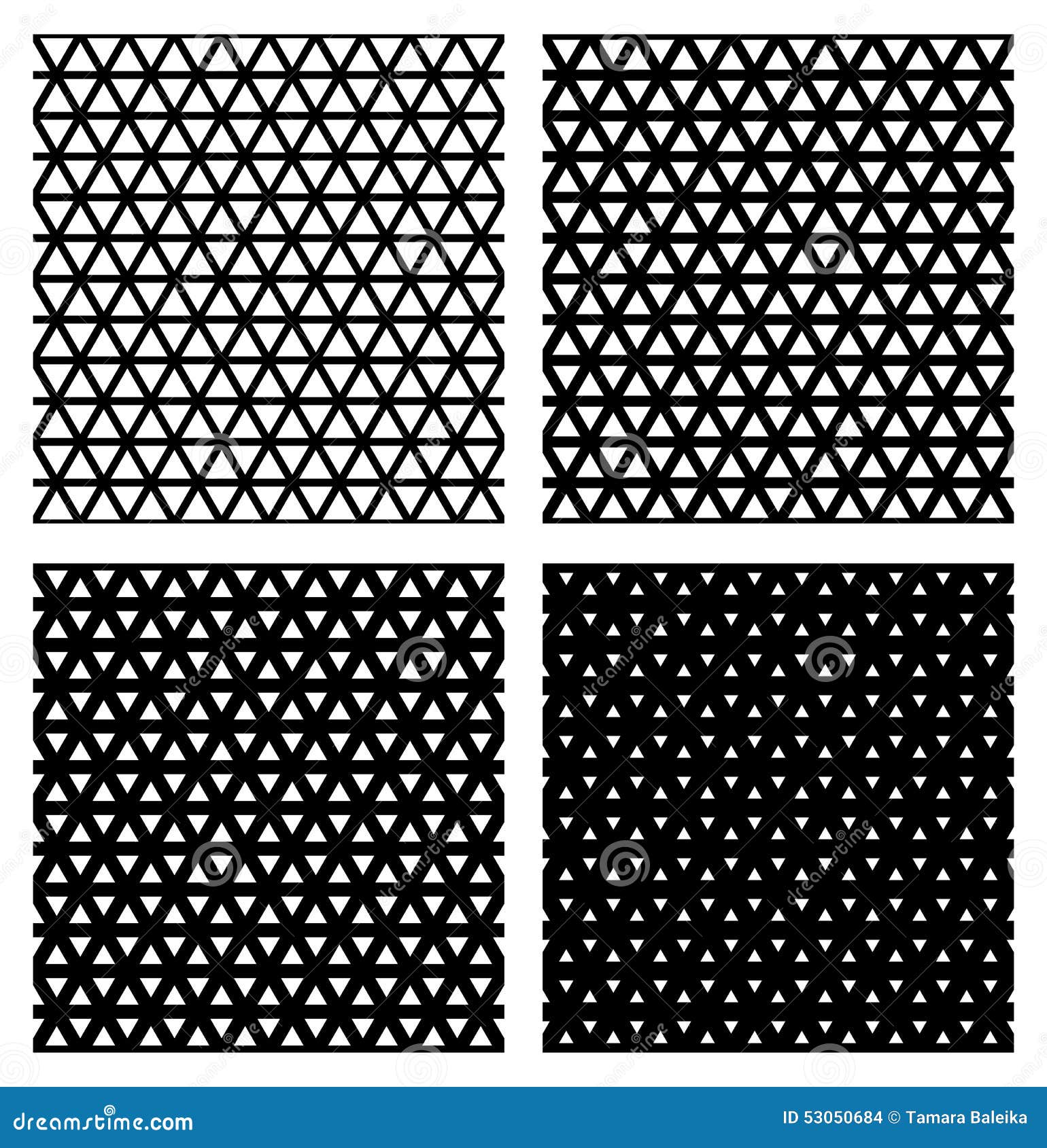 Set of 4 Elegant Triangular Meshes. Stock Illustration - Illustration ...