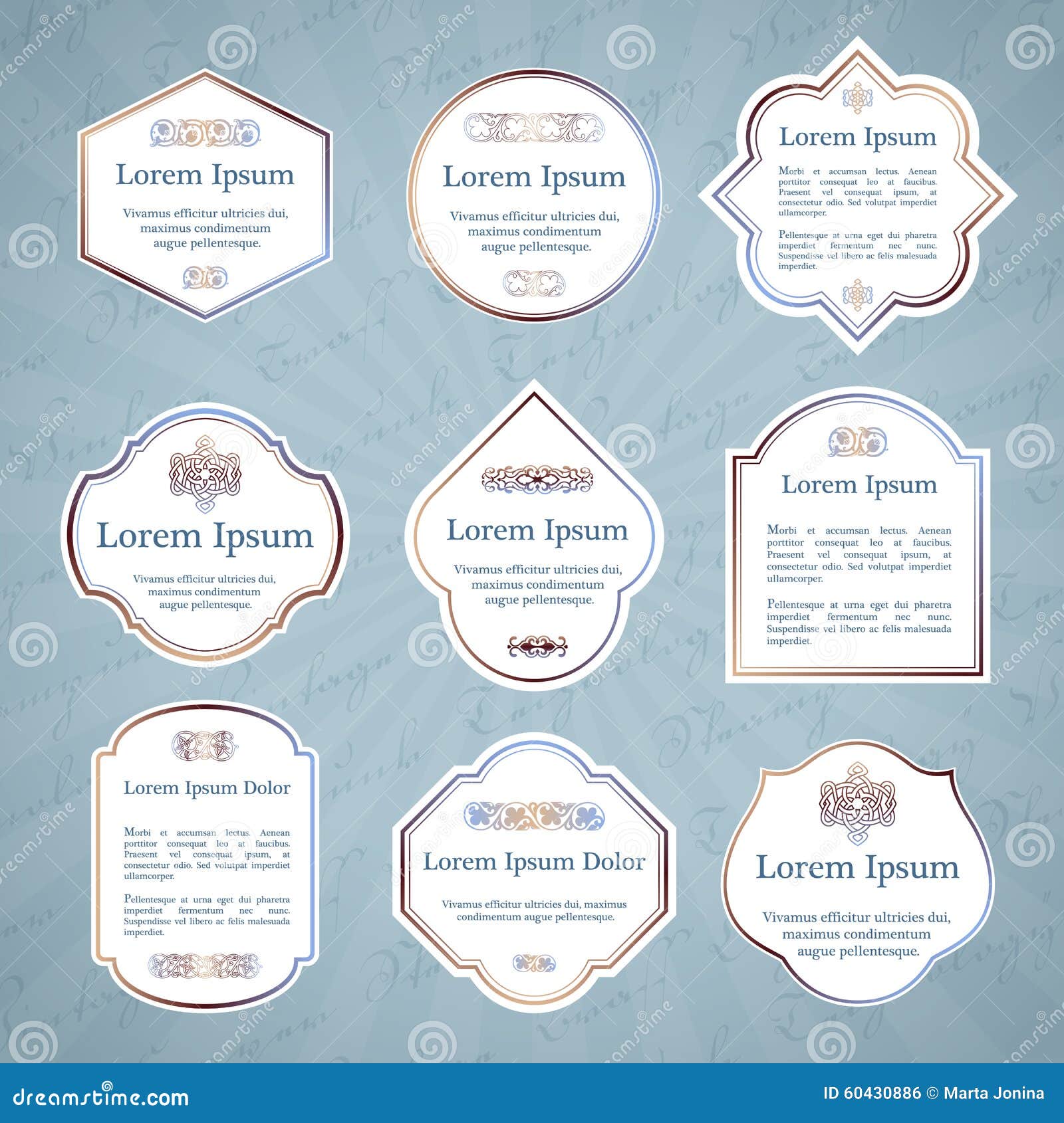 Set of Elegant Vintage Labels Stock Vector - Illustration of frame ...