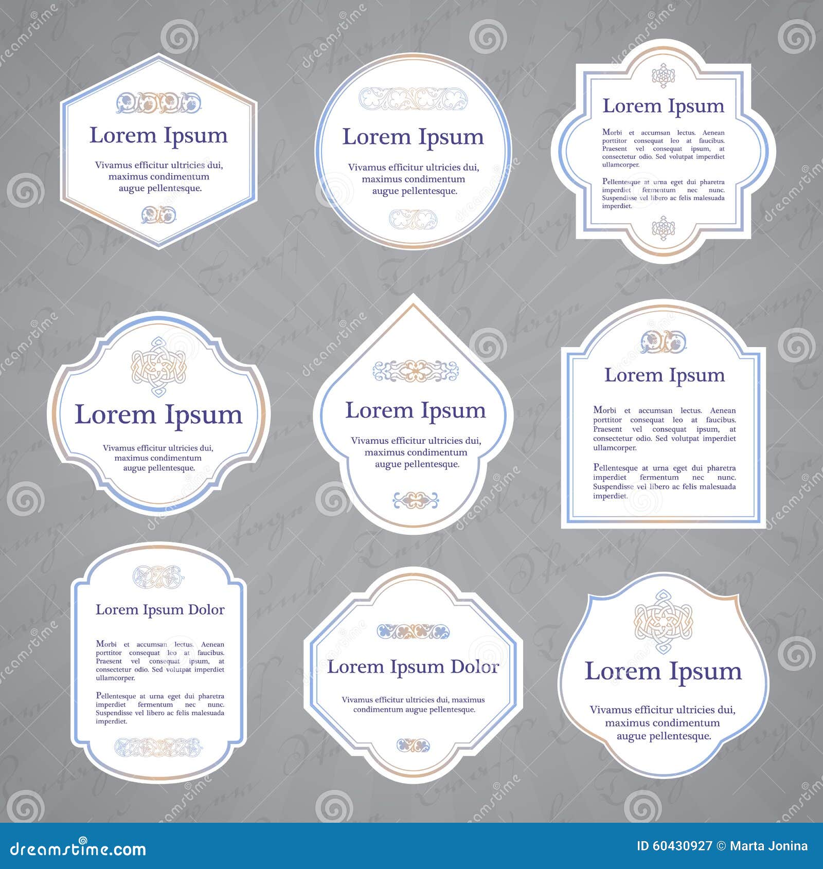 Set of Elegant Vintage Labels Stock Vector - Illustration of round ...