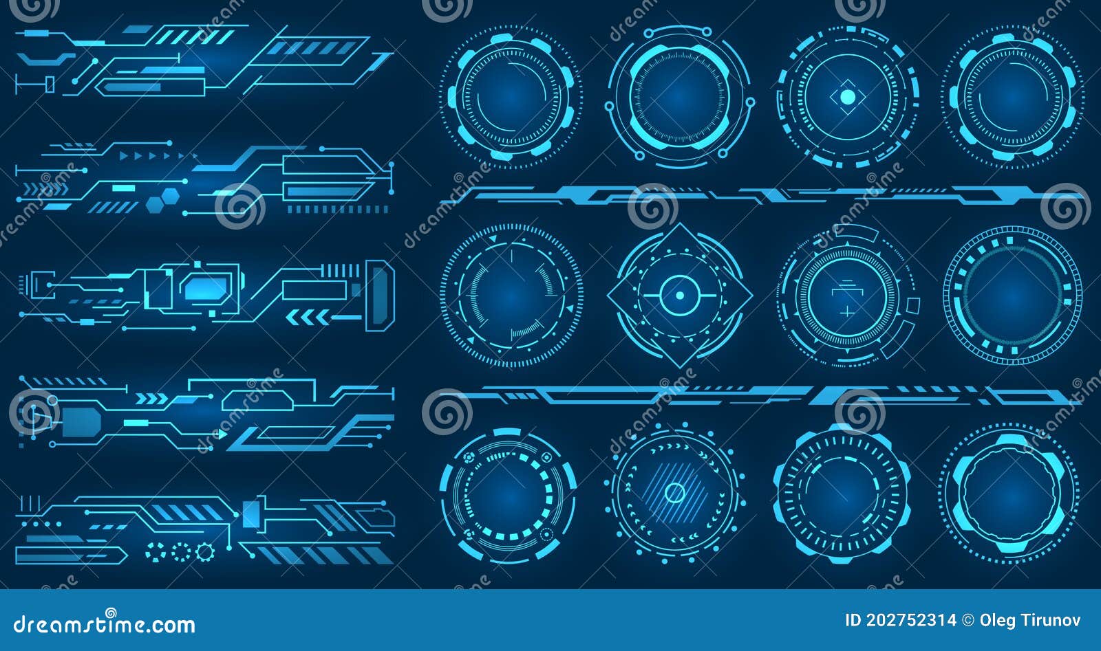 Set Element for Futuristic Design. Interactive Interface Control Panels ...