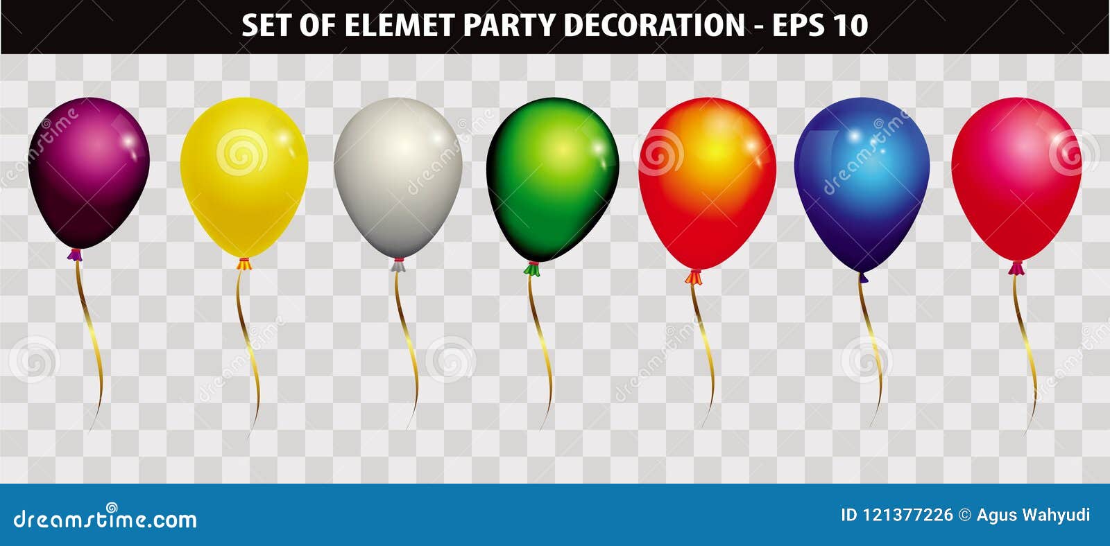 Set of Element Party Decoration Stock Illustration - Illustration of ...