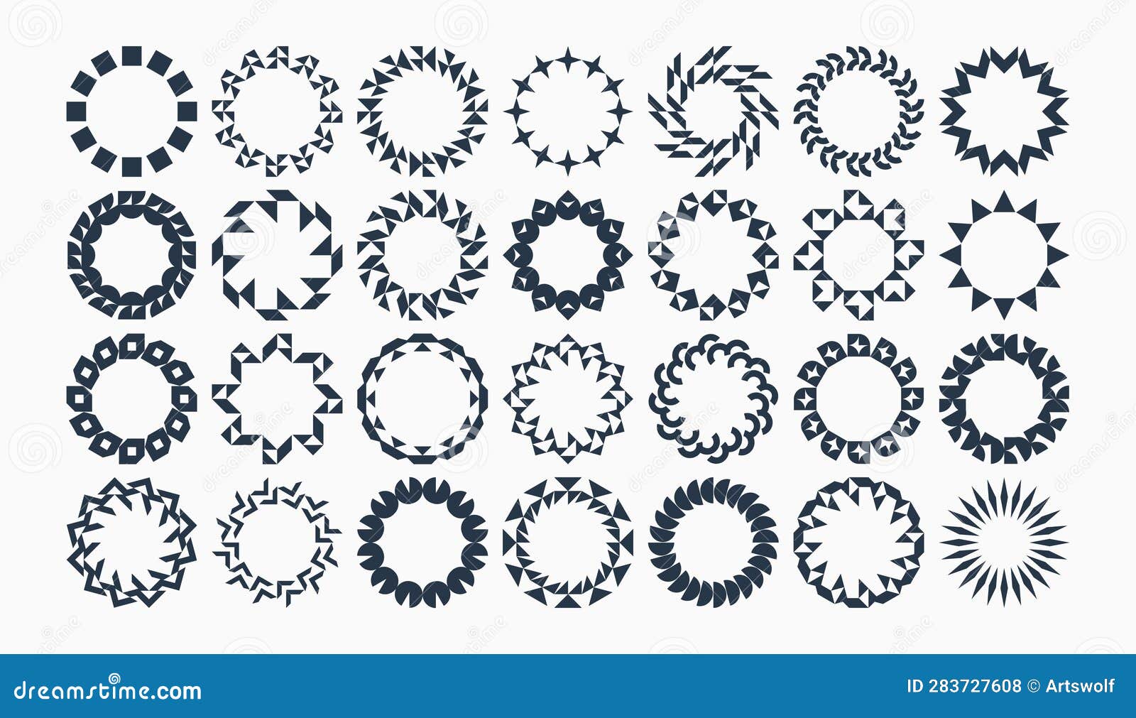 Set of Element Shape Circle Border Logo Design. Modern Abstract Circle ...