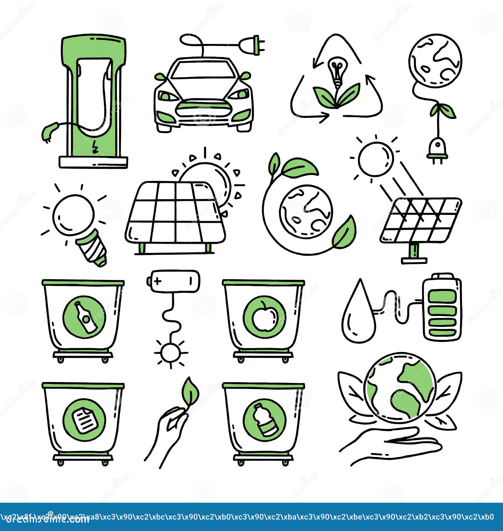 A Set of Elements. Co2 Concept of Climate Change. Recycling. Separation ...