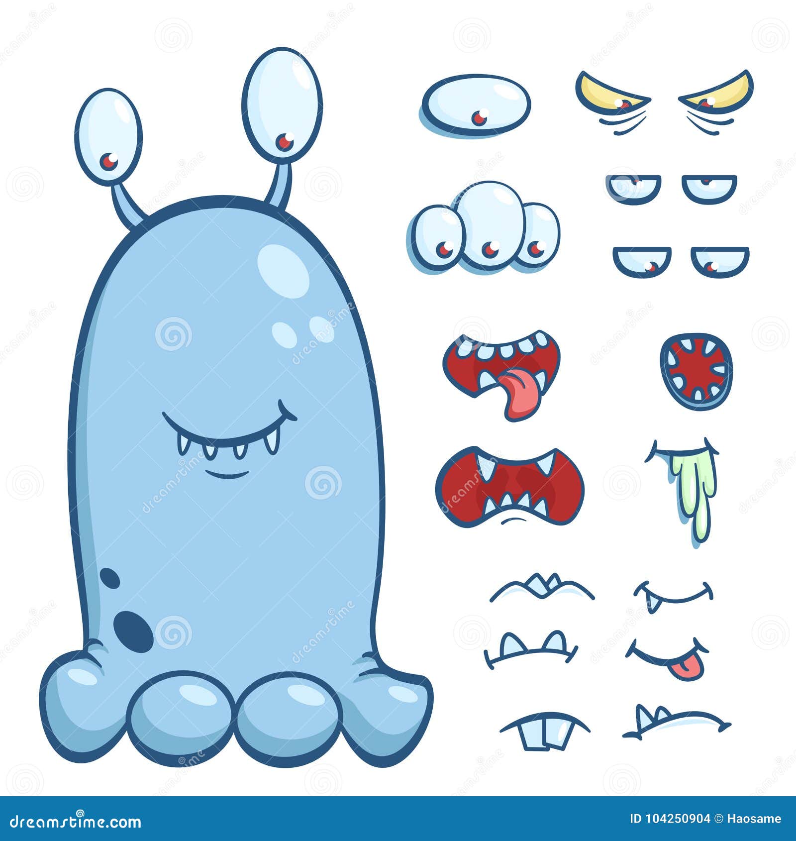 A Set of Elements for Creating Scary Monsters. Stock Vector ... A Set of Elements for Creating Scary Monsters. Stock Vector ...