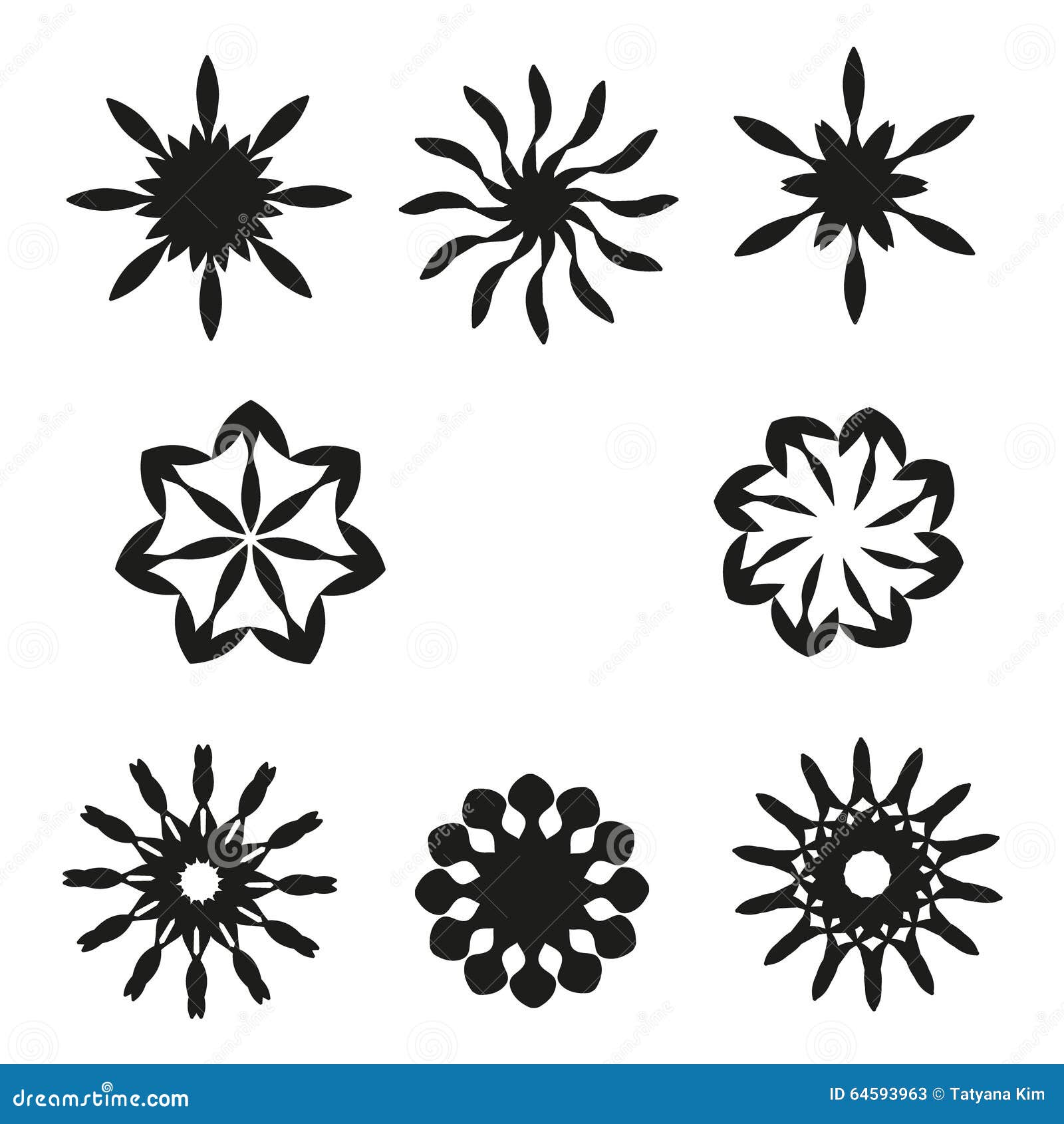 Set of Elements for Design-spiral, Flowers Stock Illustration ...