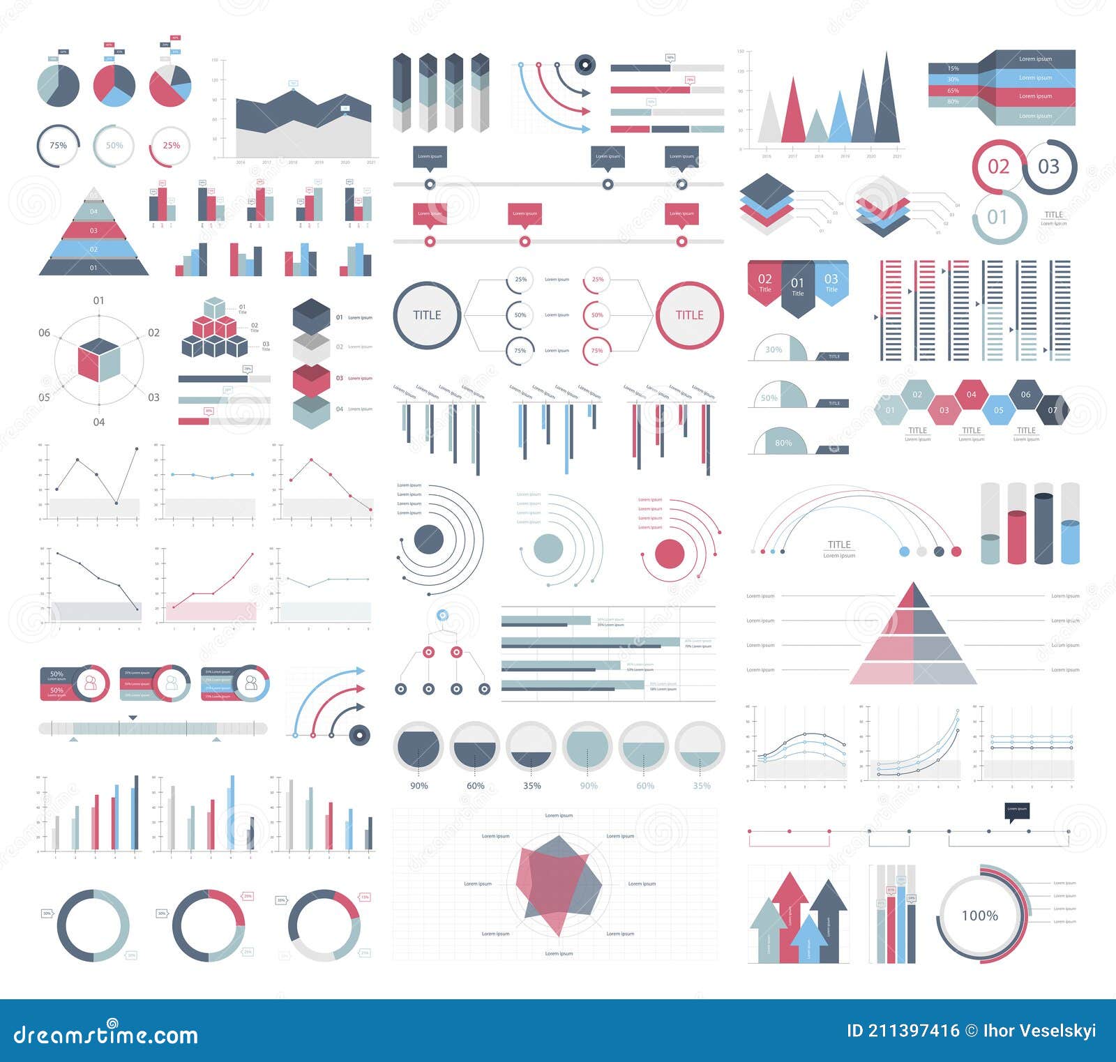 Set Elements of Infographic Stock Vector - Illustration of statistic ...