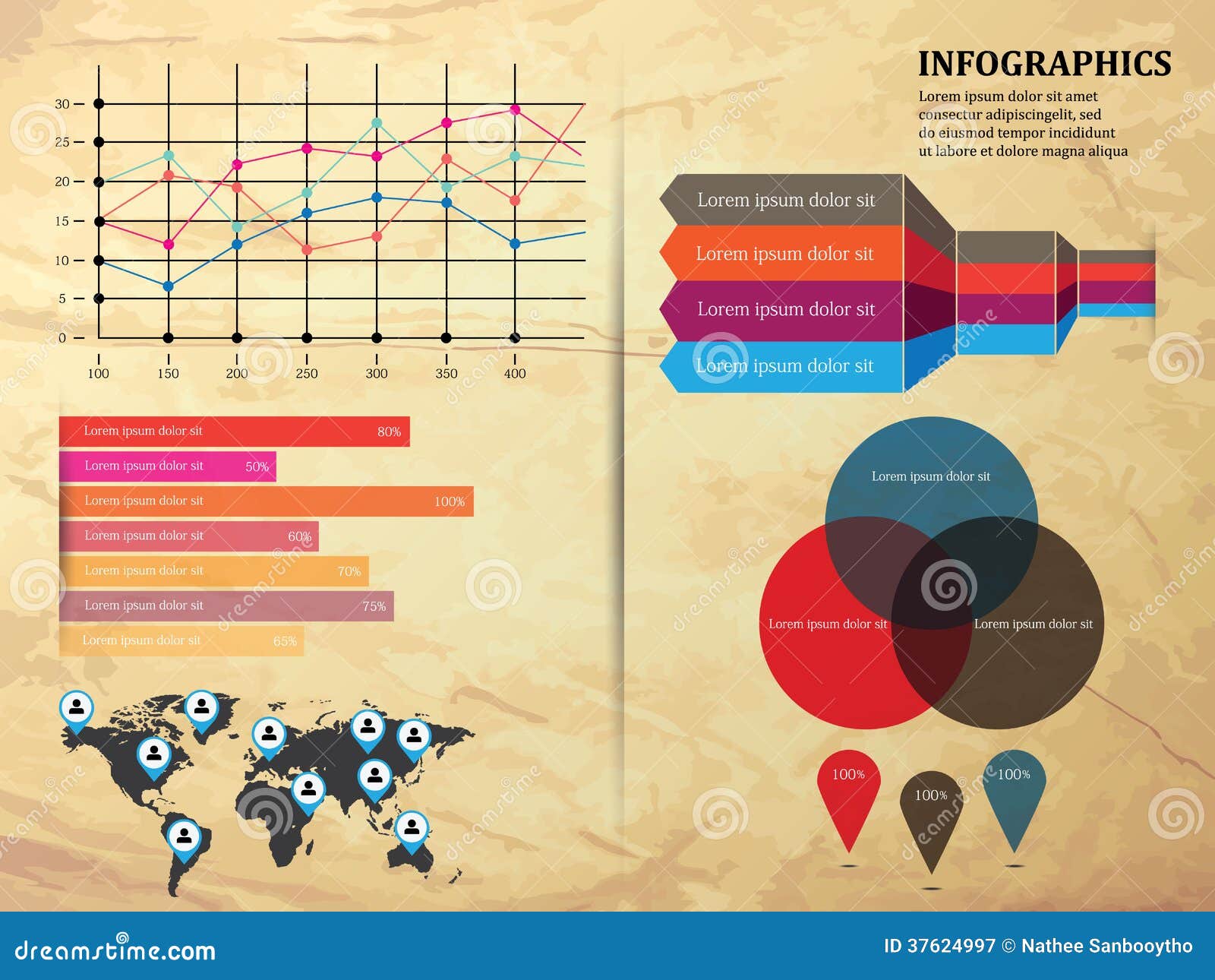 Set Elements of Infographics Stock Vector - Illustration of document ...
