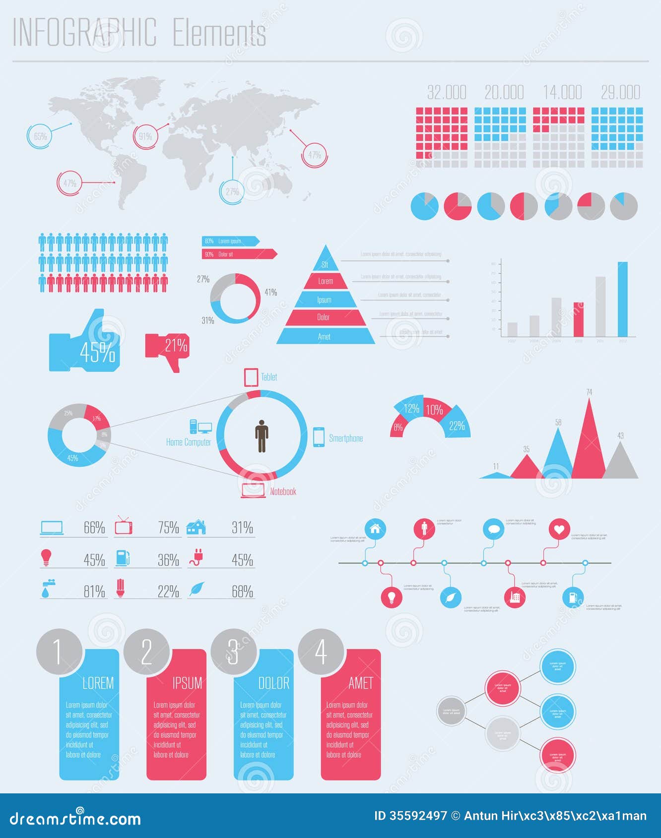Set Elements Of Infographics Cartoon Vector | CartoonDealer.com #35592497