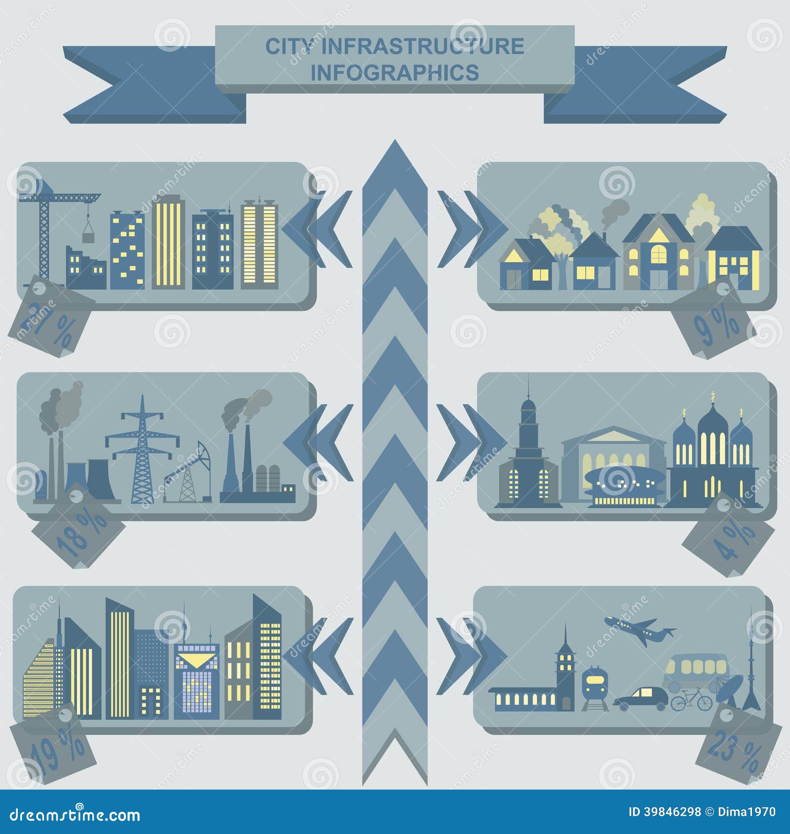 Set of Elements Infrastructure City, Vector Infographics Stock Vector ...