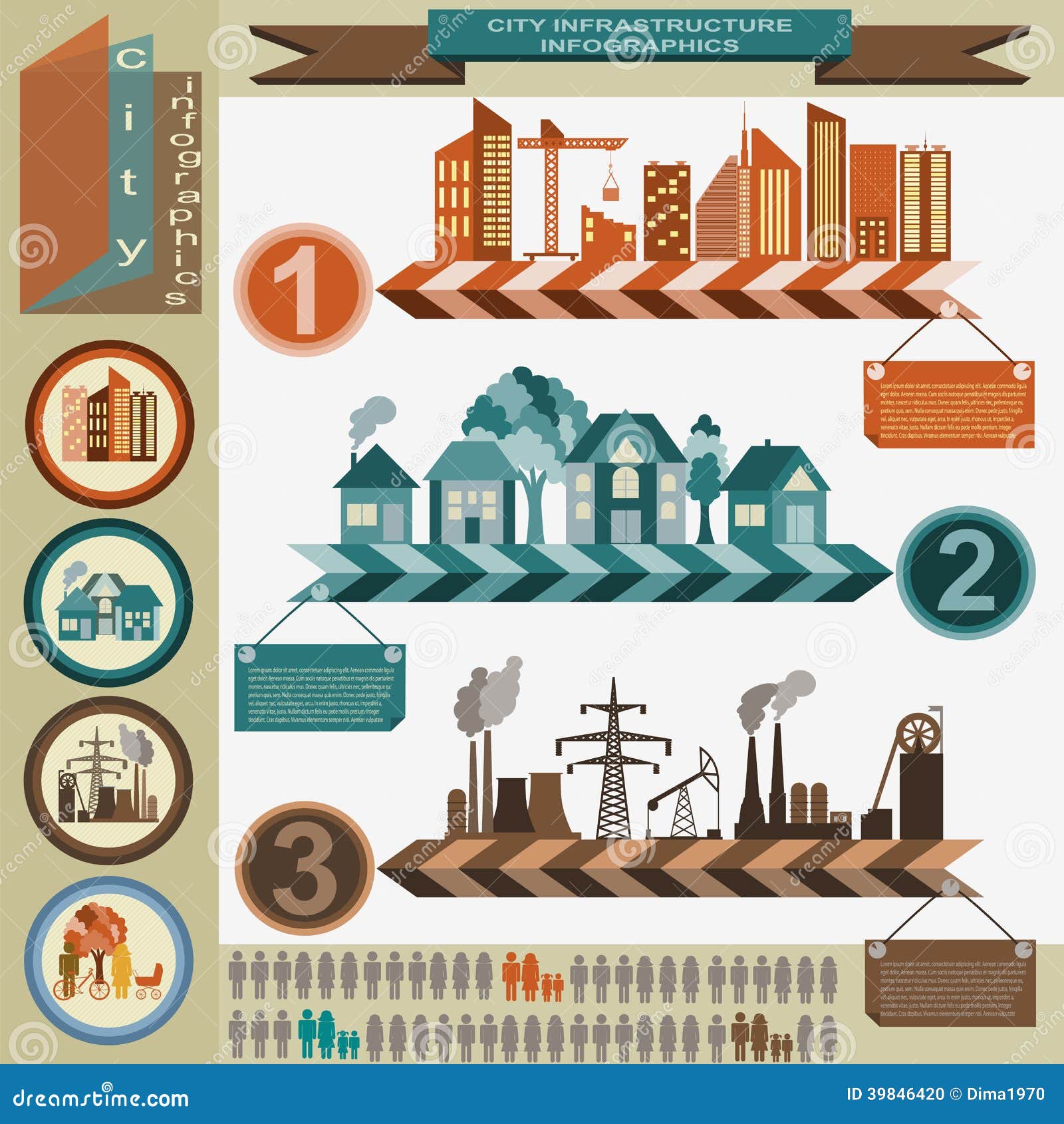 Set of Elements Infrastructure City, Vector Infographics Stock Vector ...