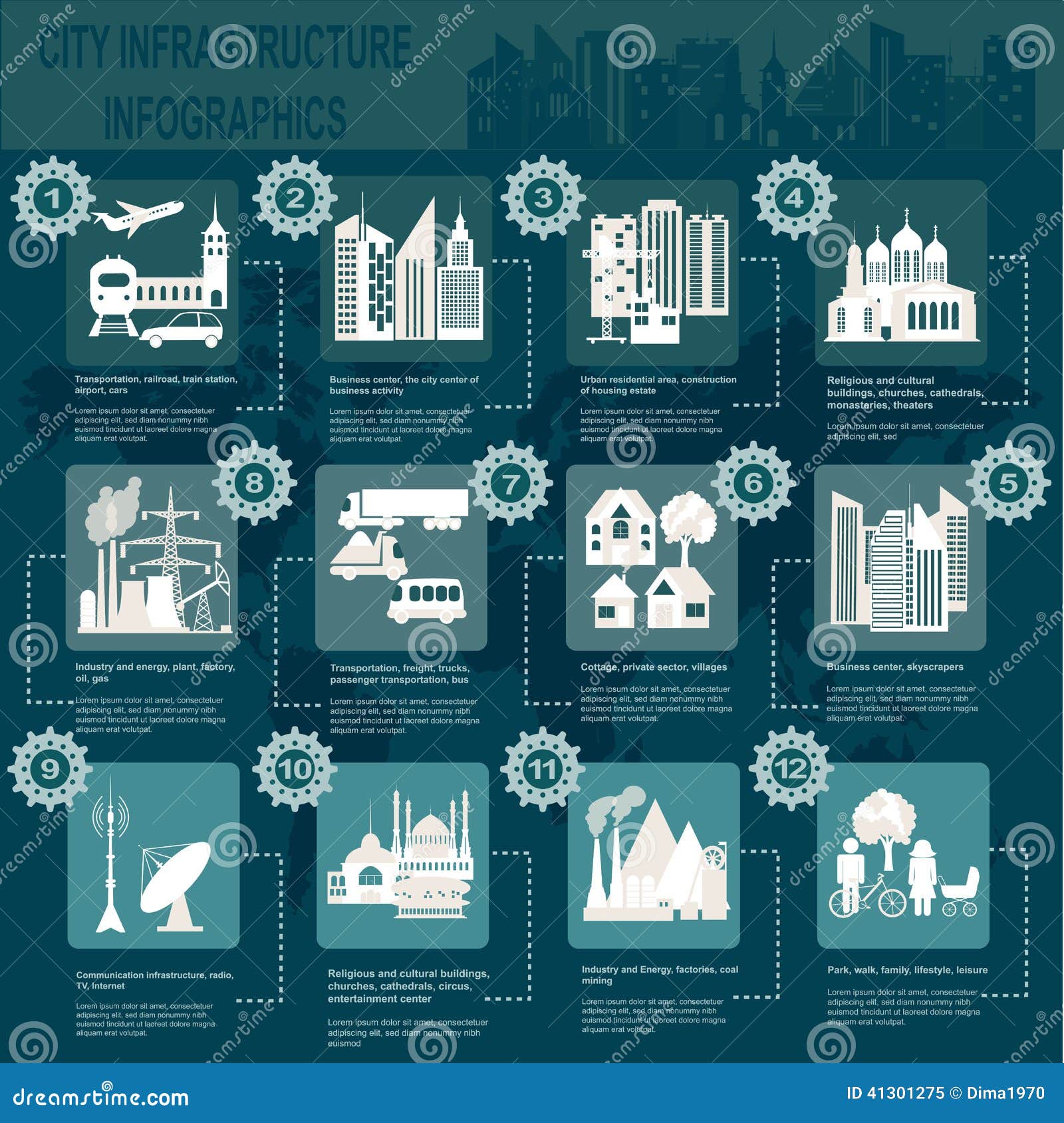 Set of Elements Infrastructure City, Vector Infographics Stock Vector ...