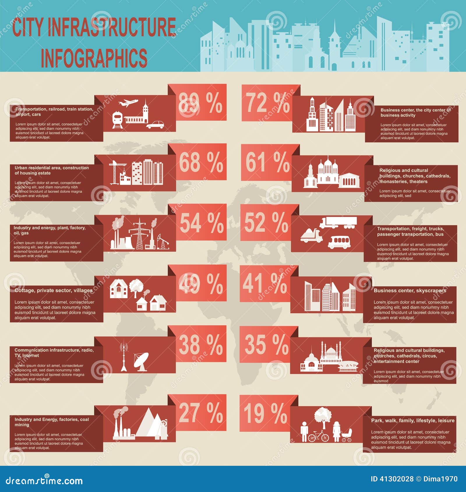 Set of Elements Infrastructure City, Vector Infographics Stock Vector ...