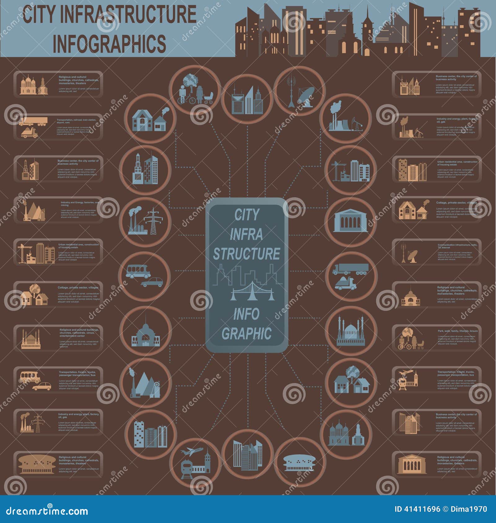 Set of Elements Infrastructure City, Vector Infographics Stock Vector ...