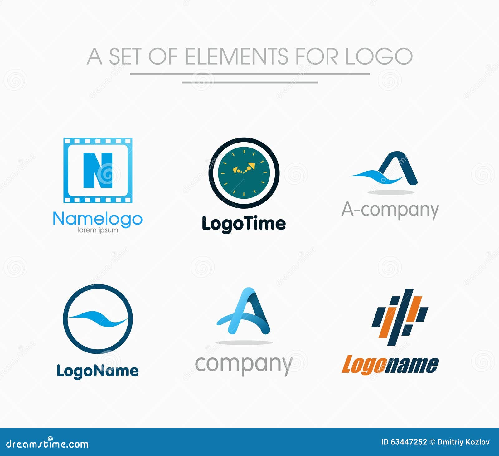 Set of elements for logo stock vector. Illustration of corporate - 63447252