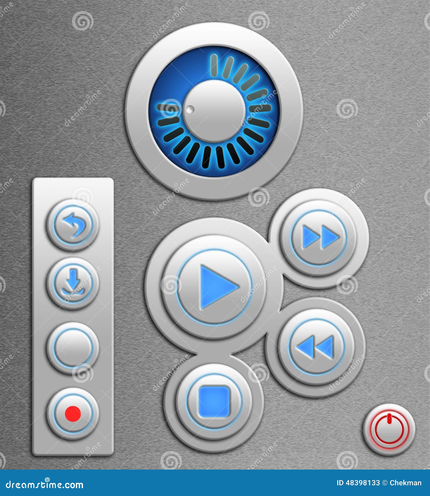 Set of the Elements for Media Player Stock Illustration - Illustration ...