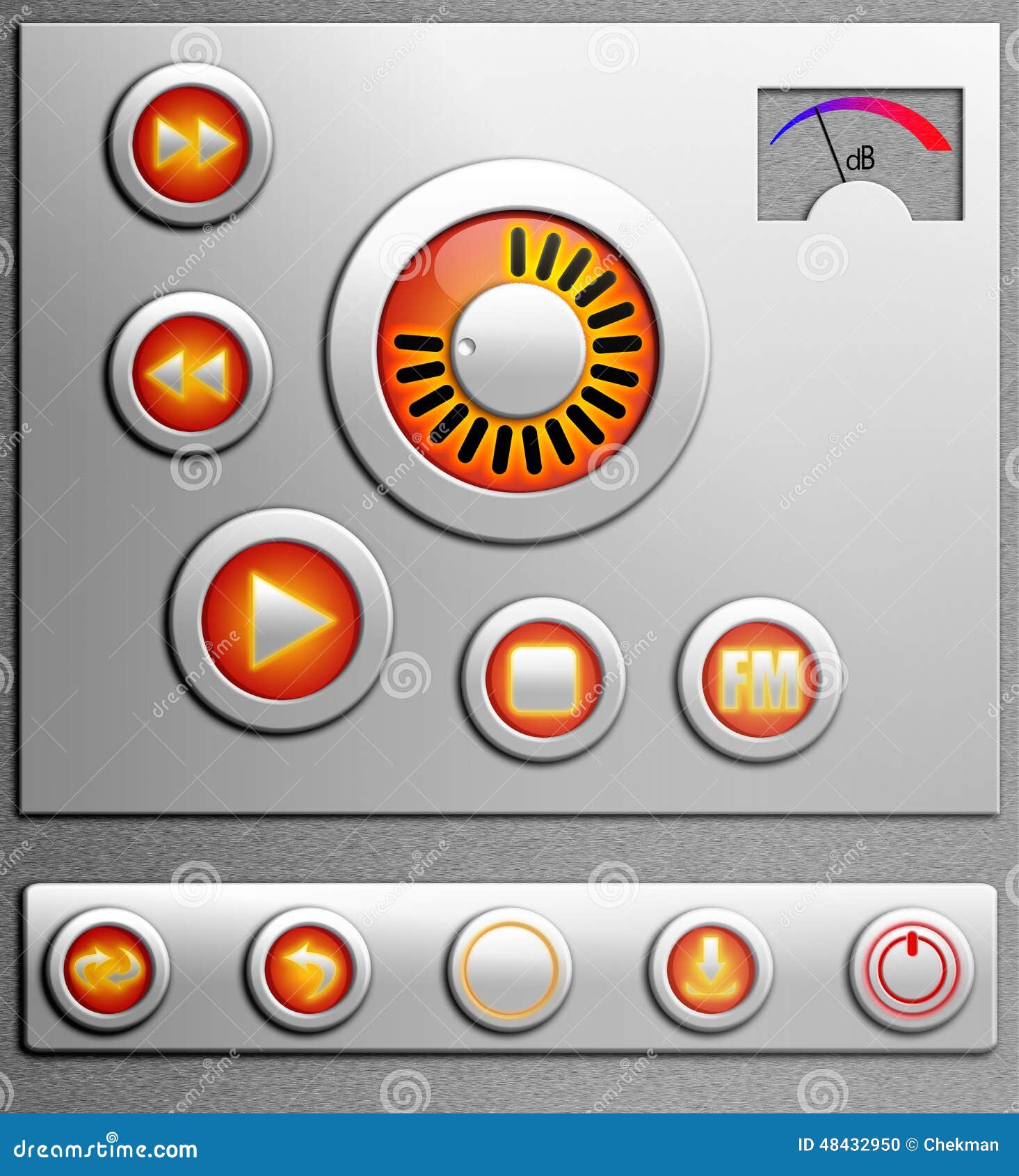 Set of the Elements for Media Player Stock Illustration - Illustration ...