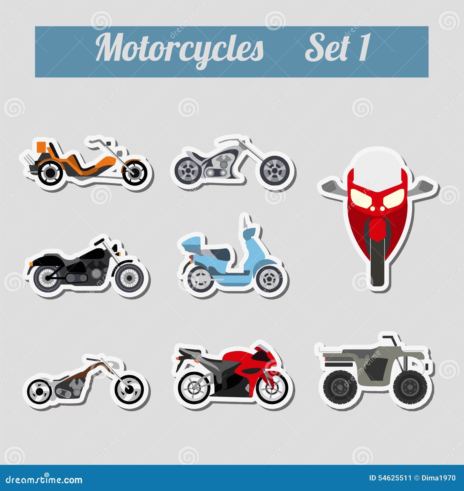Set of Elements Motorcycles for Creating Your Own Infographics O Stock ...