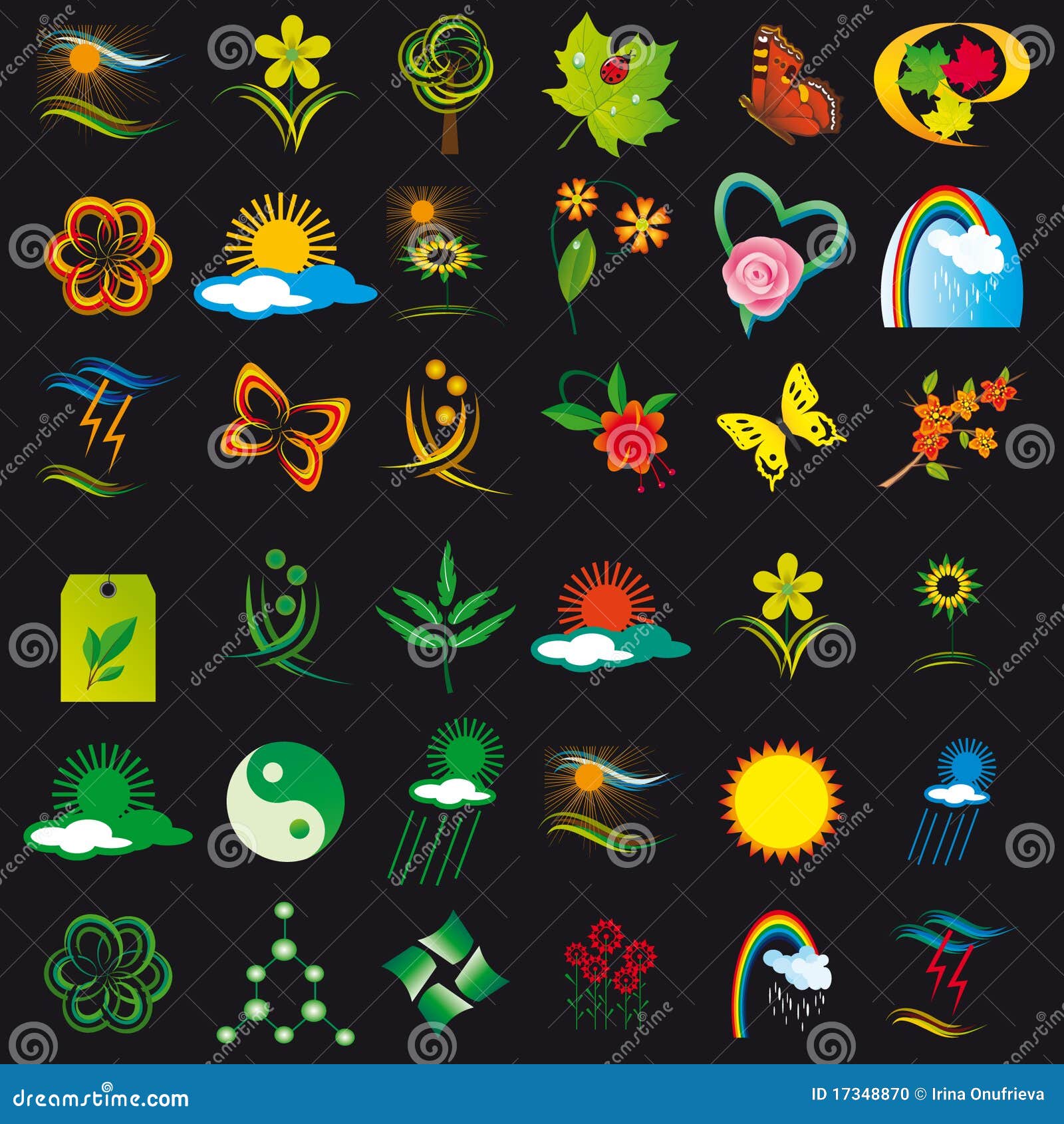 Set of elements of nature stock vector. Illustration of nature - 17348870