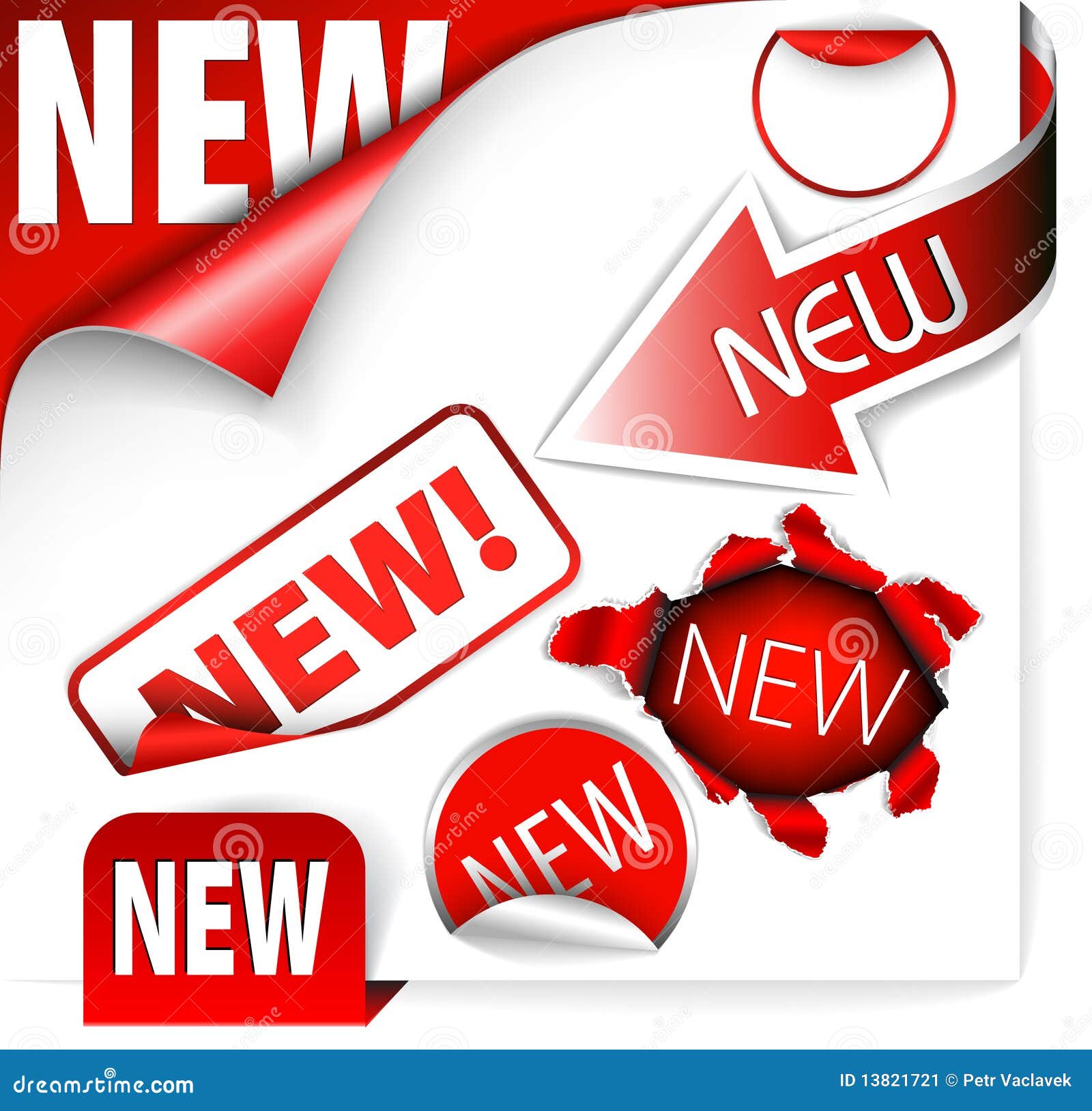 Set of Elements for New Items Stock Illustration - Illustration of ...