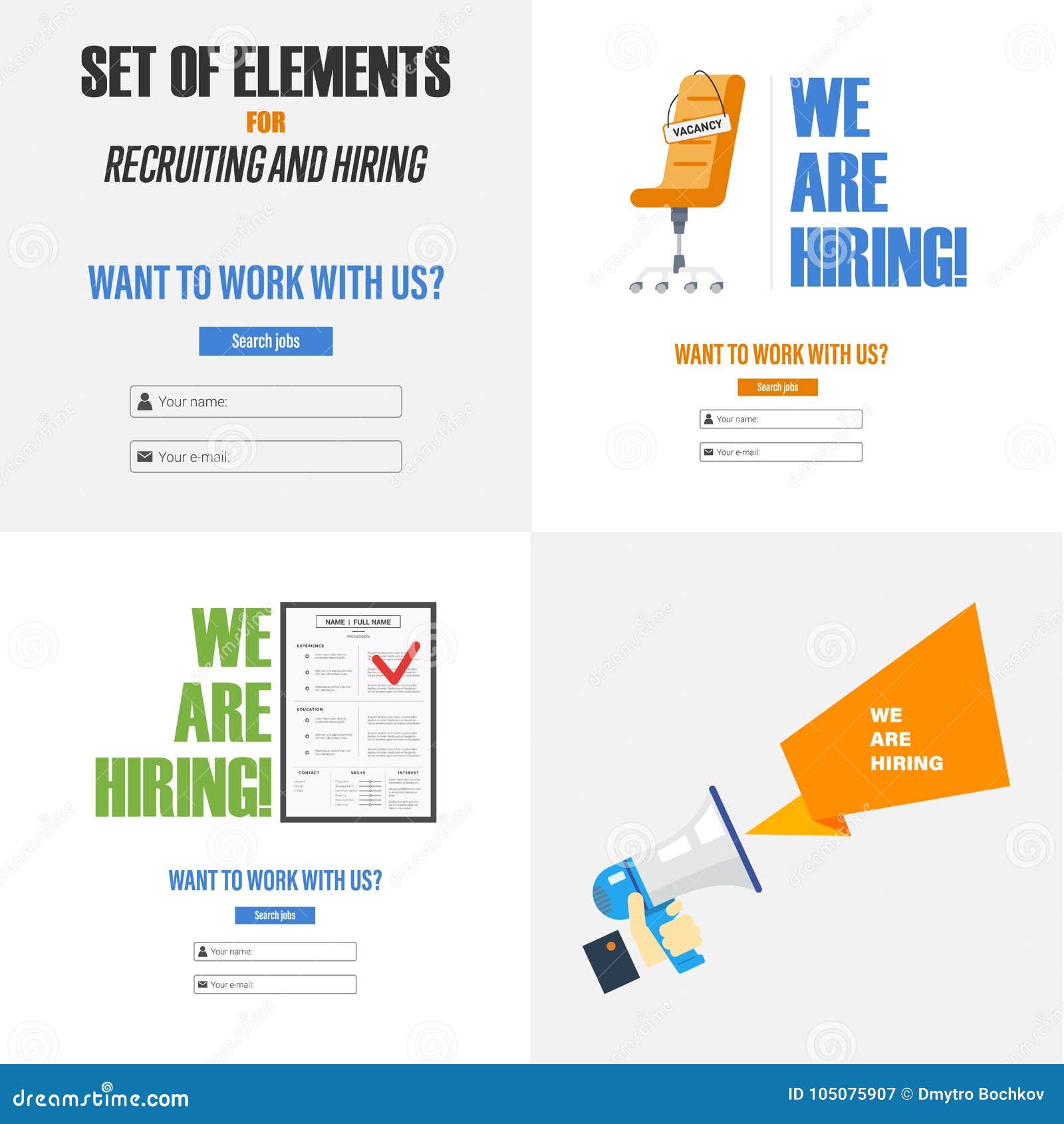 Set of Elements for Recruiting and Hiring. the Concept for the Design ...