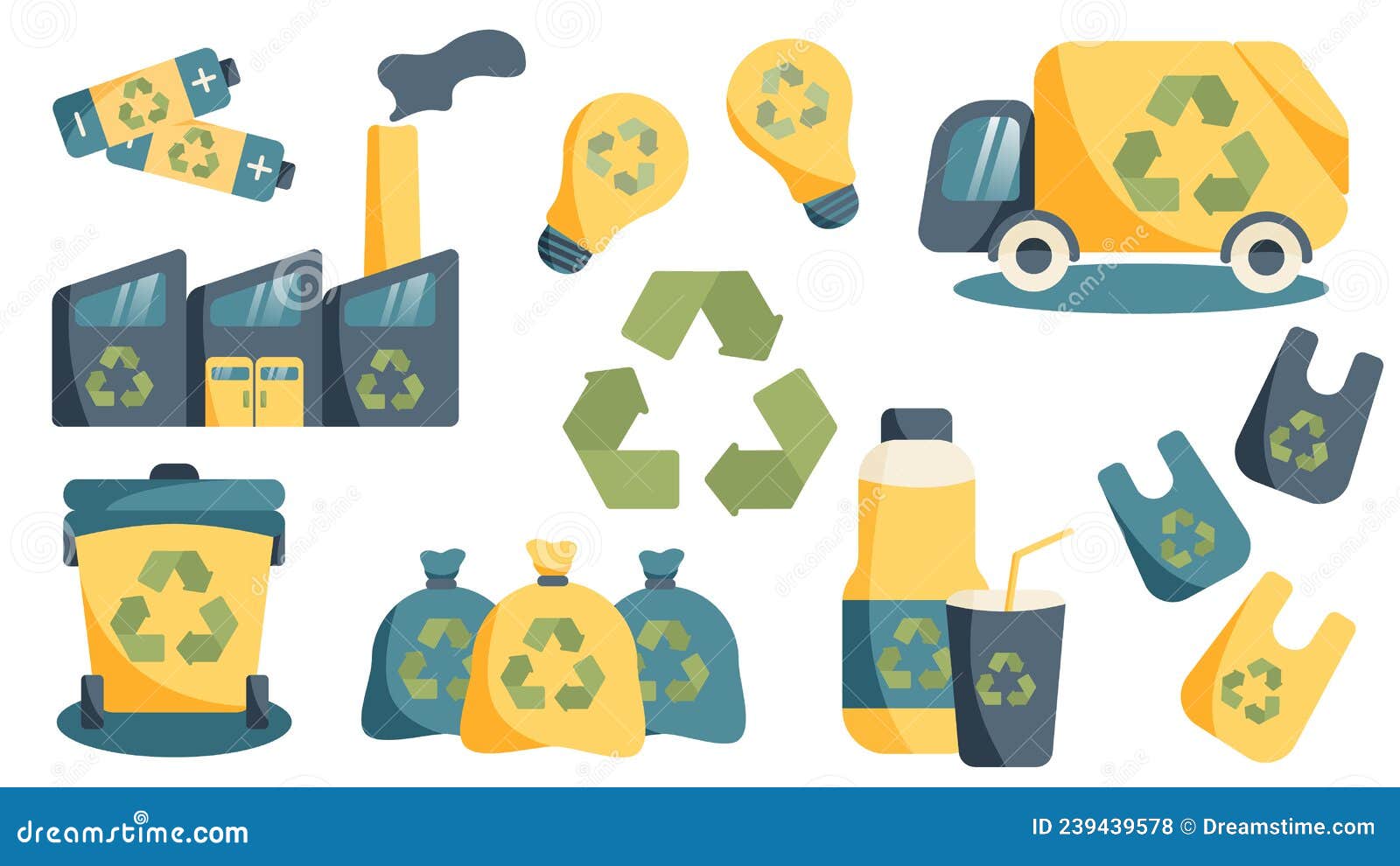 Theme Of Waste Recycling Could Depict A Facility Where Waste Is Sorted ...