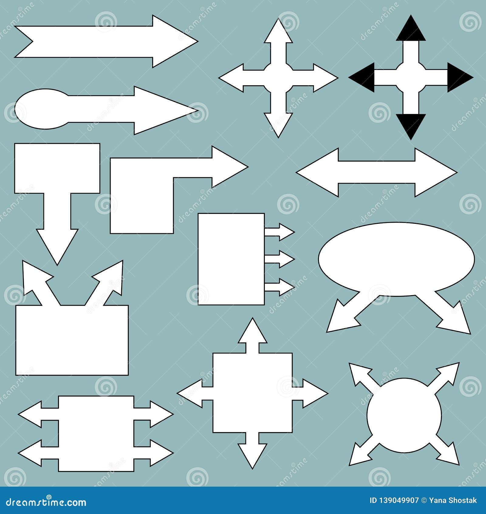 Set of Elements for Selecting Text. Line Arrow Stock Vector ...