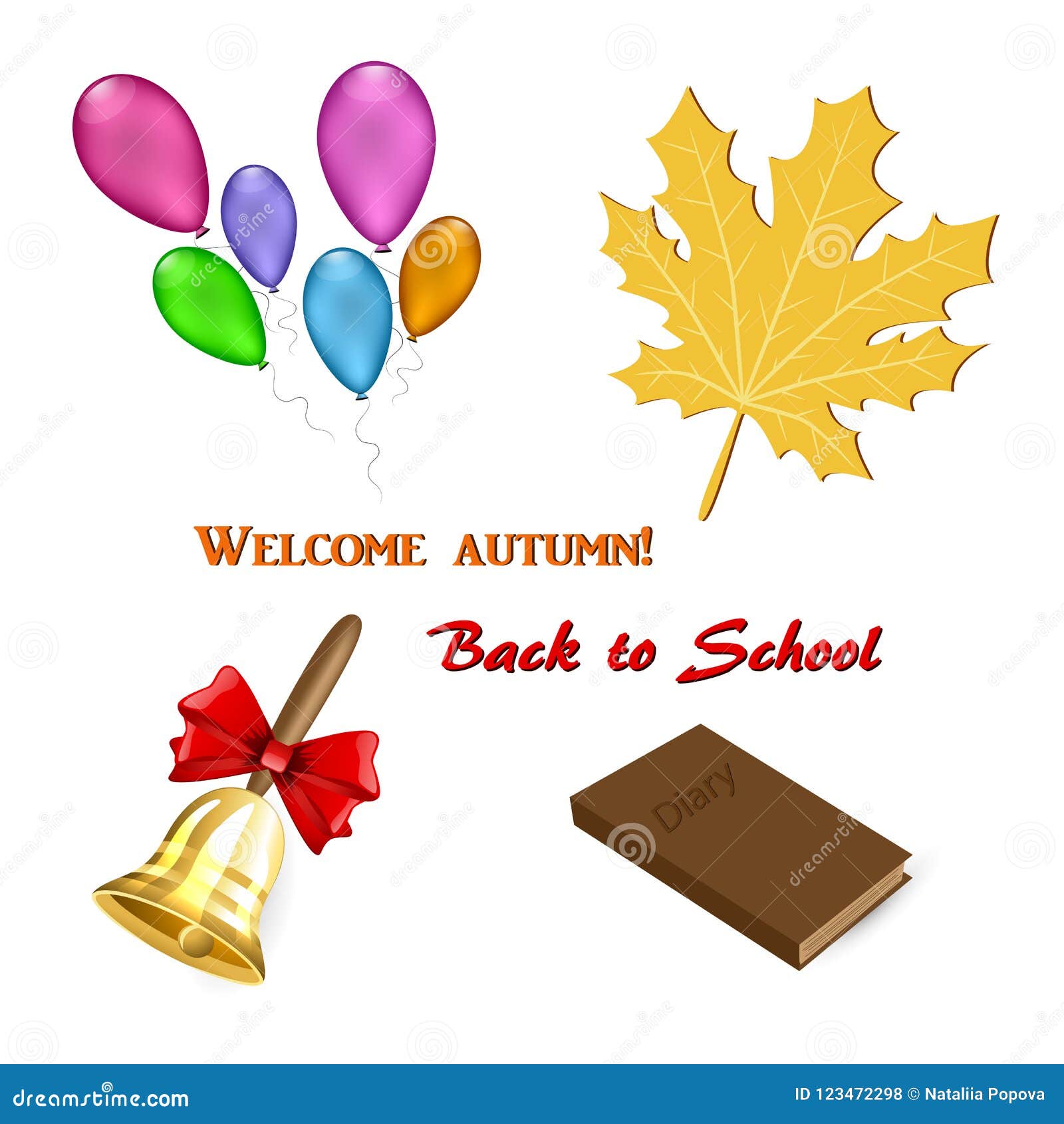 Set of Elements for September 1 Stock Illustration - Illustration of ...