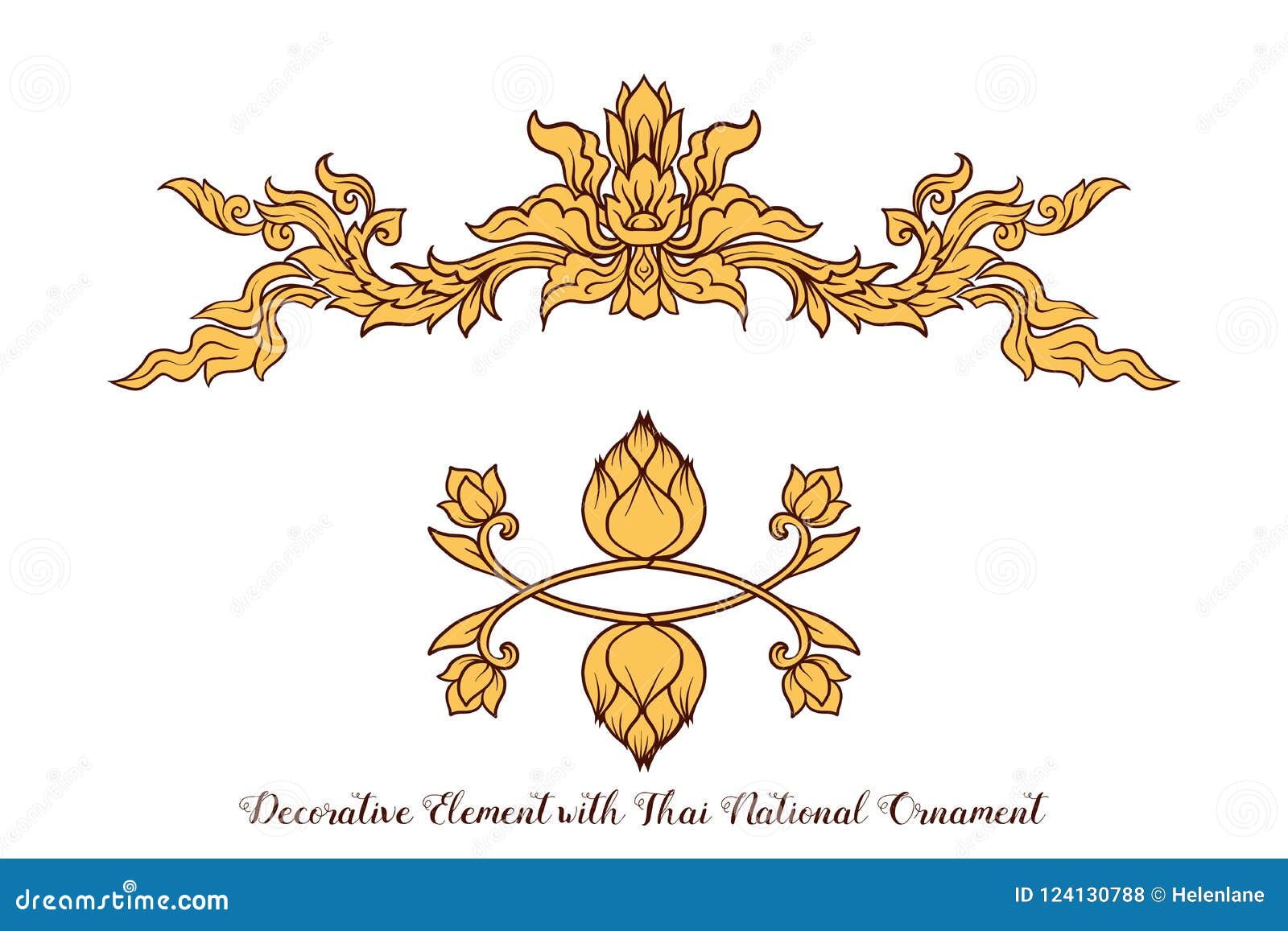 Set of Elements of Traditional Thai Ornament. Stock Vector ...