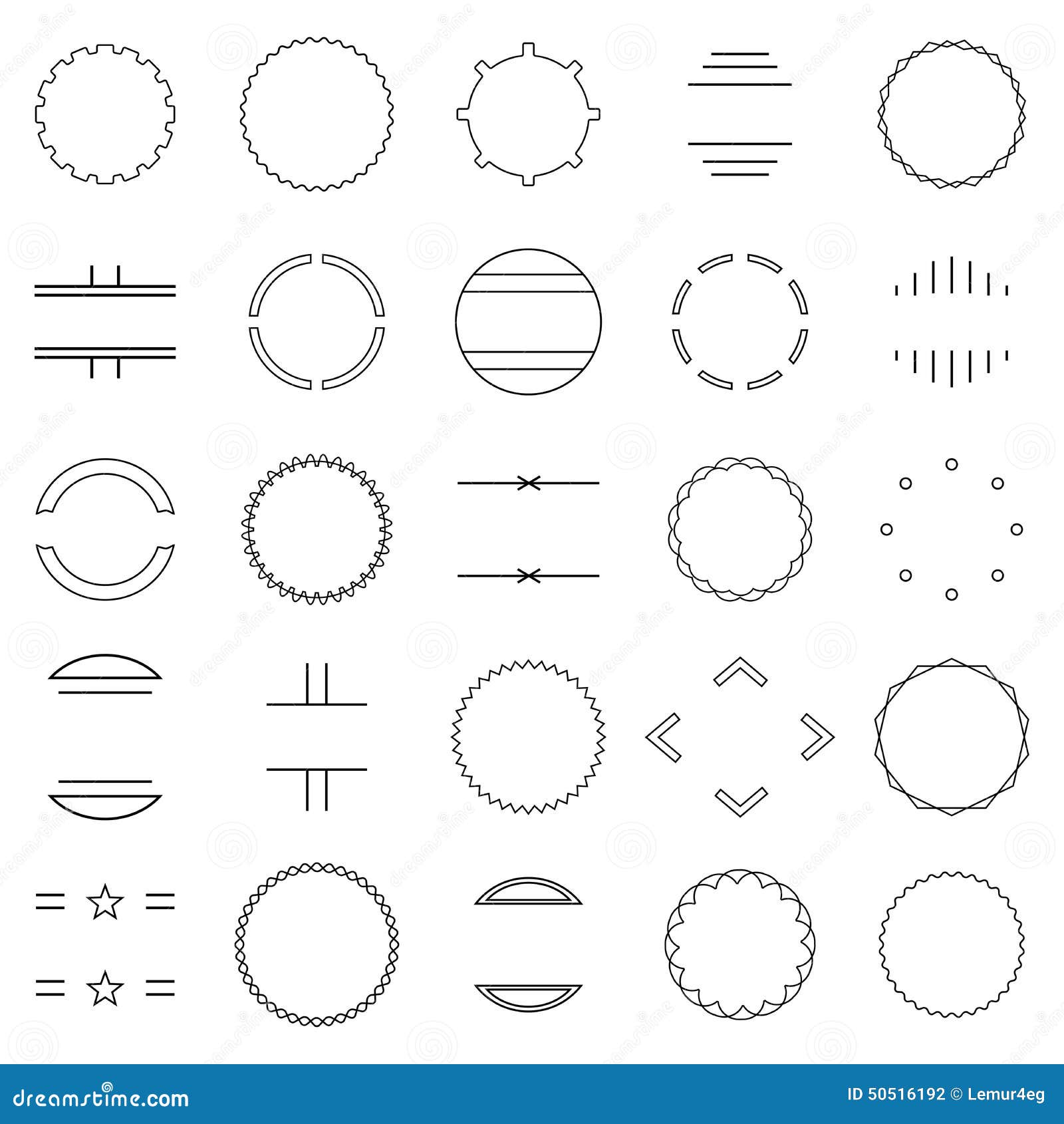 Set of elements stock vector. Illustration of simple - 50516192